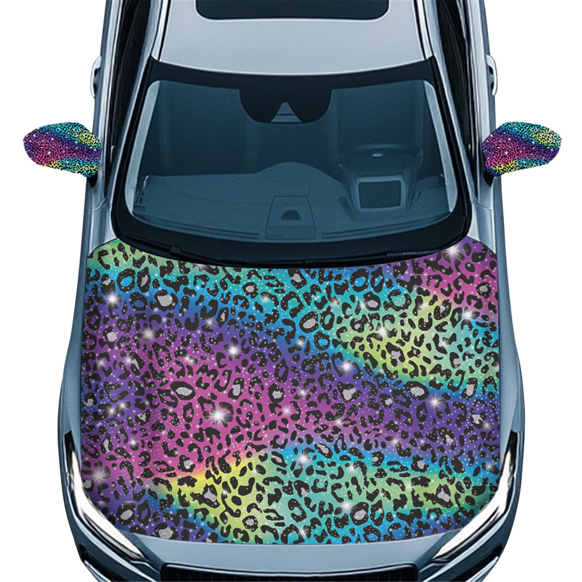 Yuyamidu Colorful Leopard Print Car Hood Cover Wrap Stylish Auto Side ...