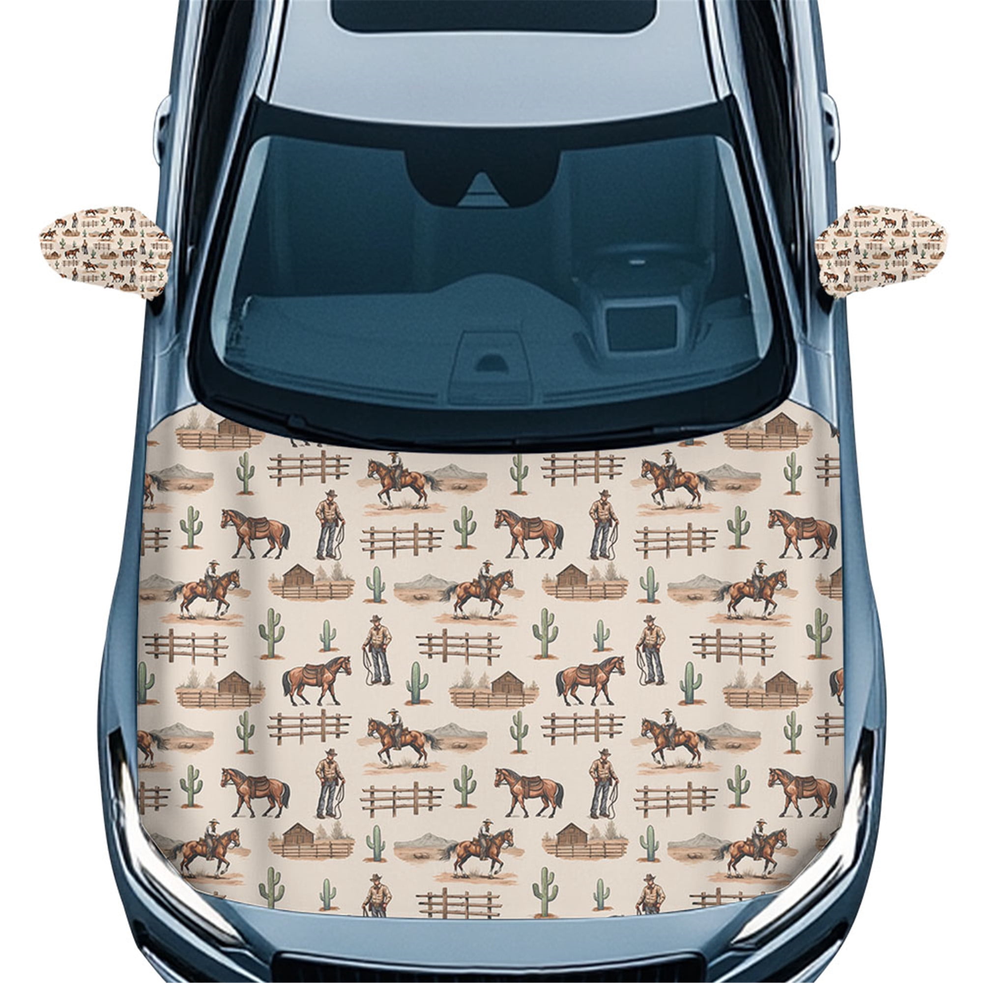 Yuyamidu Cowboy Automotive Hood Cover Protector for Cars Sedans ...