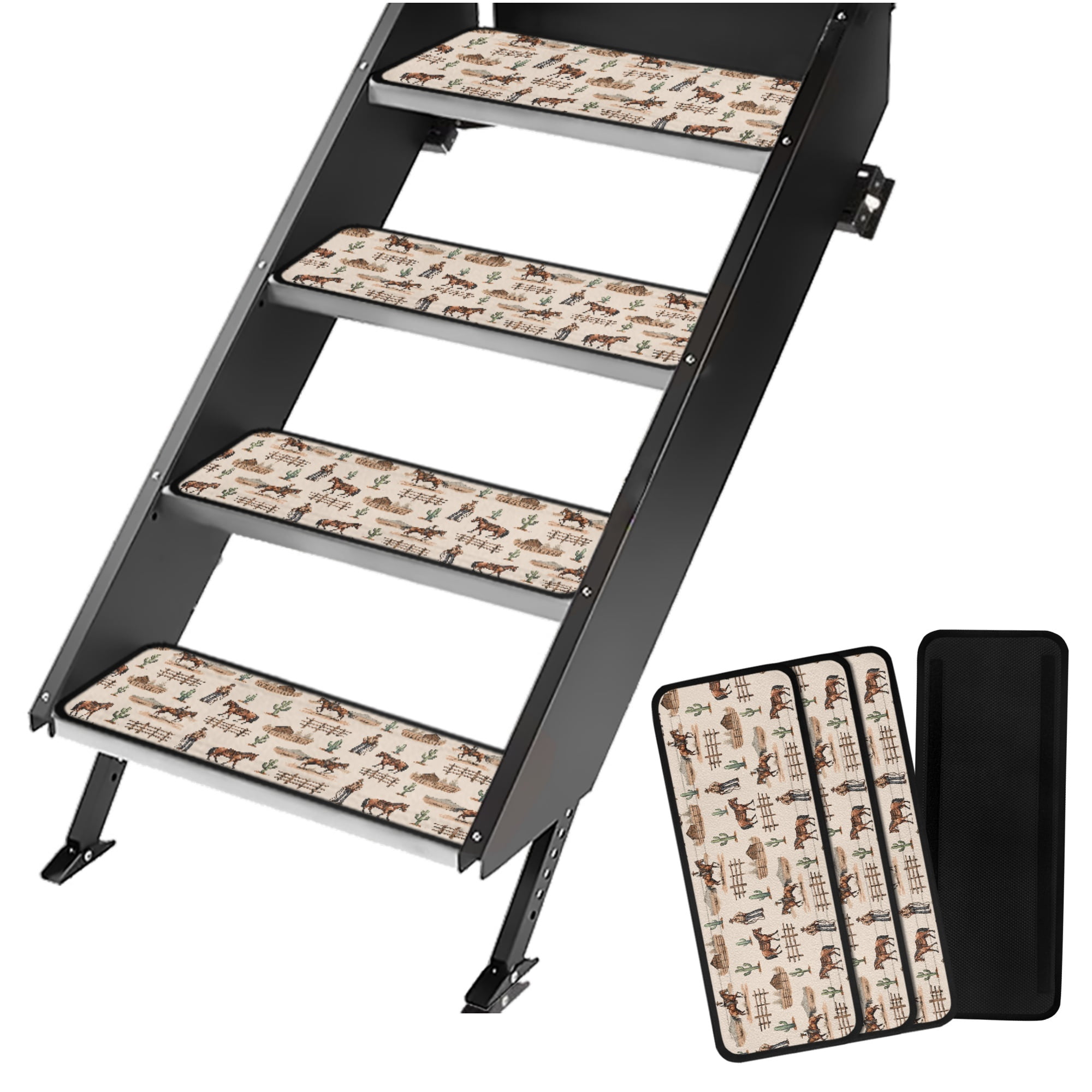 Yuyamidu Cowboy RV Step Covers 4 Pack RV Camper Step Covers 19.5 x 7.5 ...