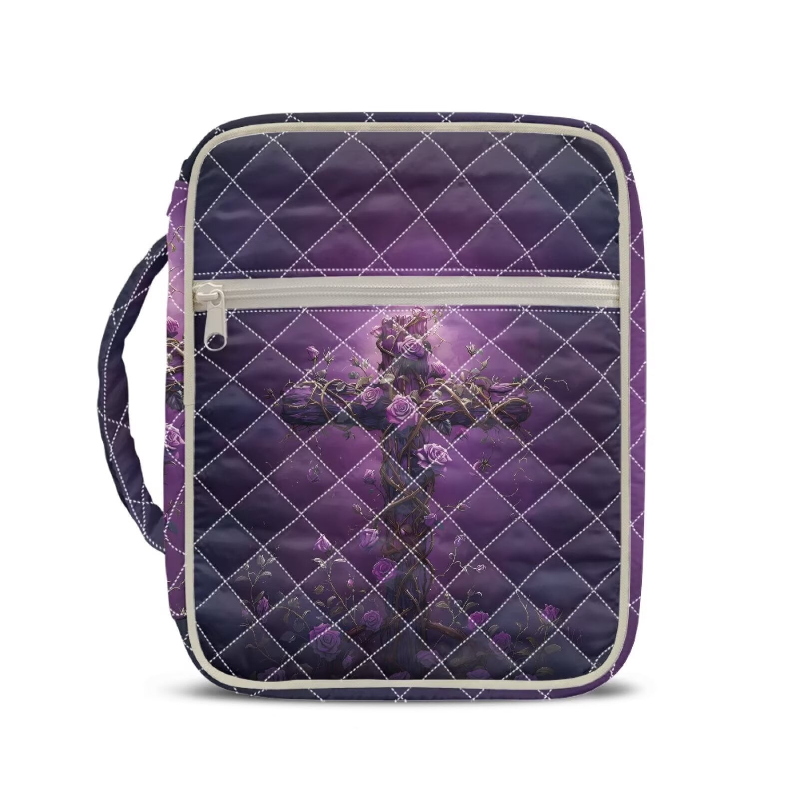 Yuyamidu Cross Bible Cases for Woman Purple Rose Quilted Bible Cover ...