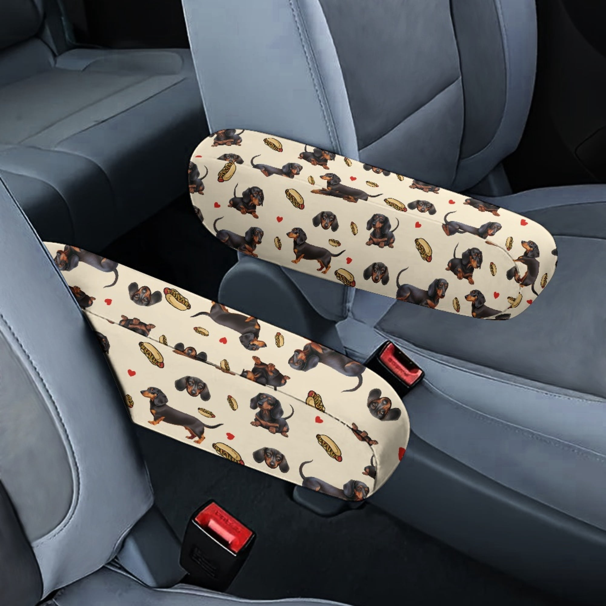 Yuyamidu Cute Dachshund Car Seat Arm Rest Cover Dog Car Armrest ...