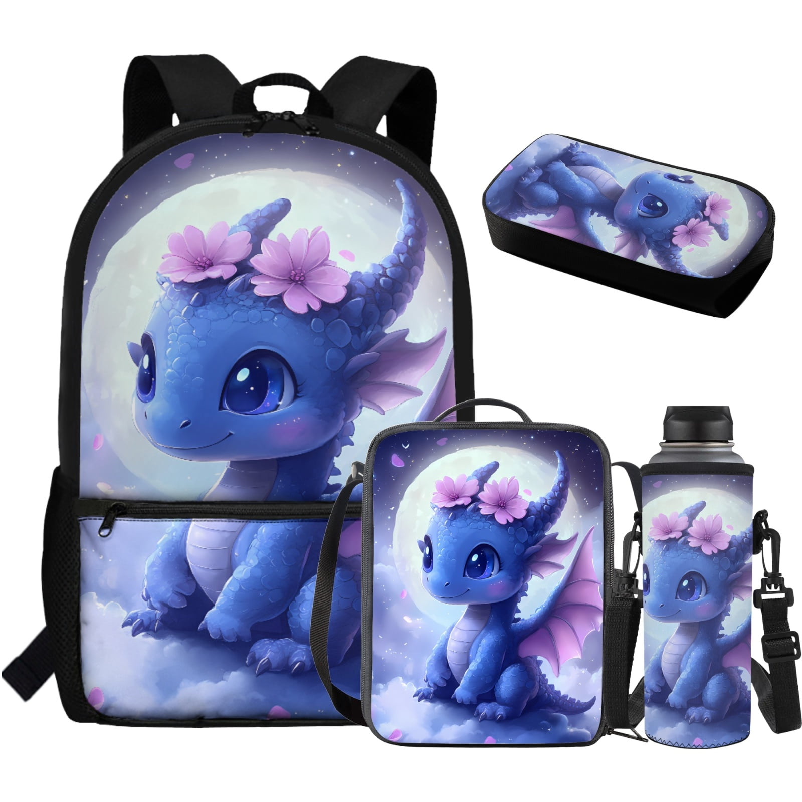 Yuyamidu Cute Dragon Bookbag and Lunch Box Set 5th Grade Bookbags for ...