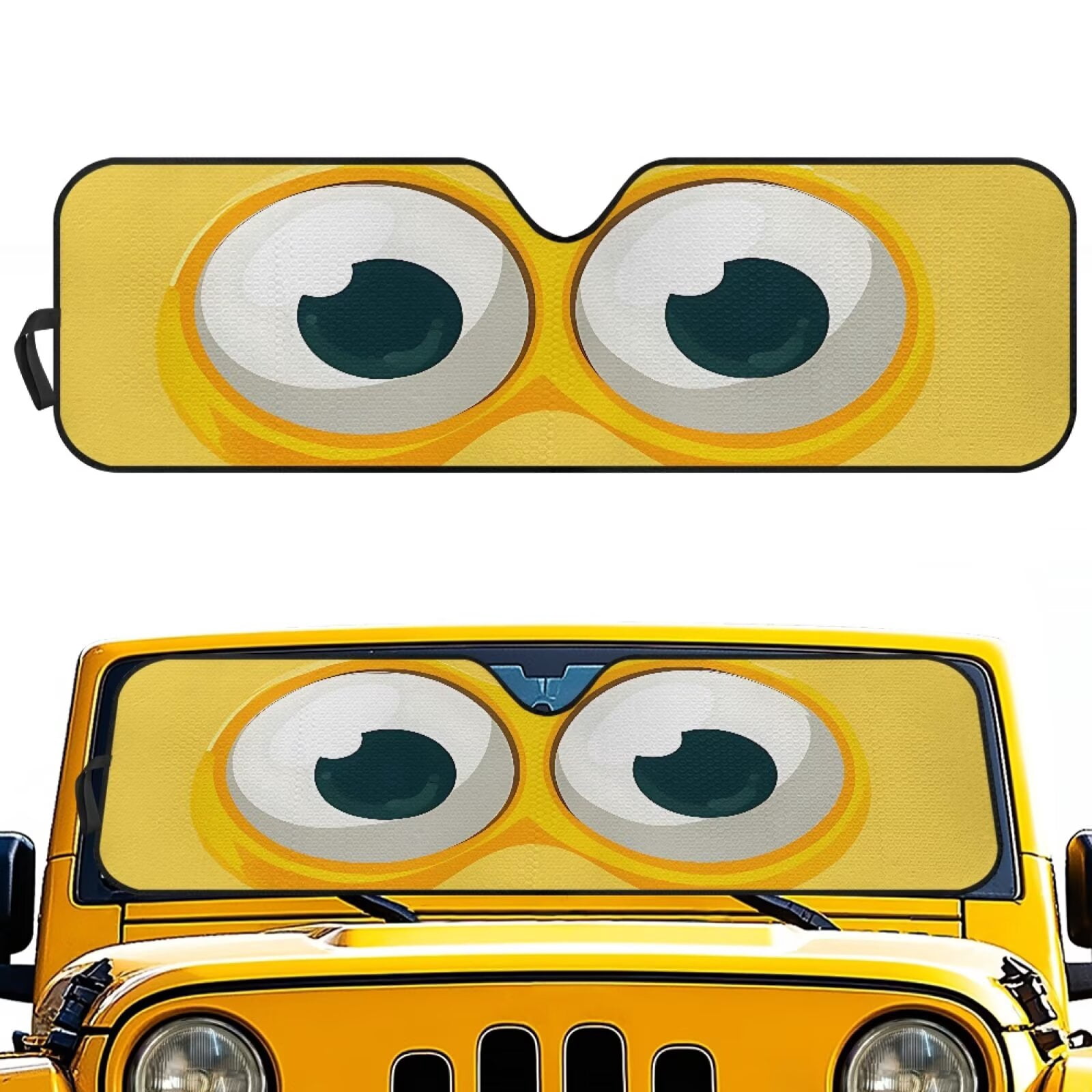Yuyamidu Cute Eyes Windshield Sun Shade for 2007-2023 Wrangler Rubicon ...