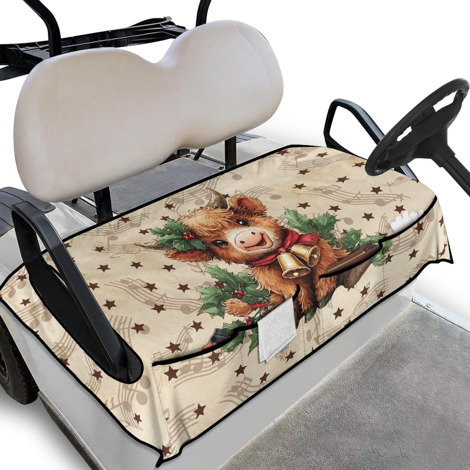 Yuyamidu Cute Highland Cow Golf Cart Seat Covers for Club Car, Music ...