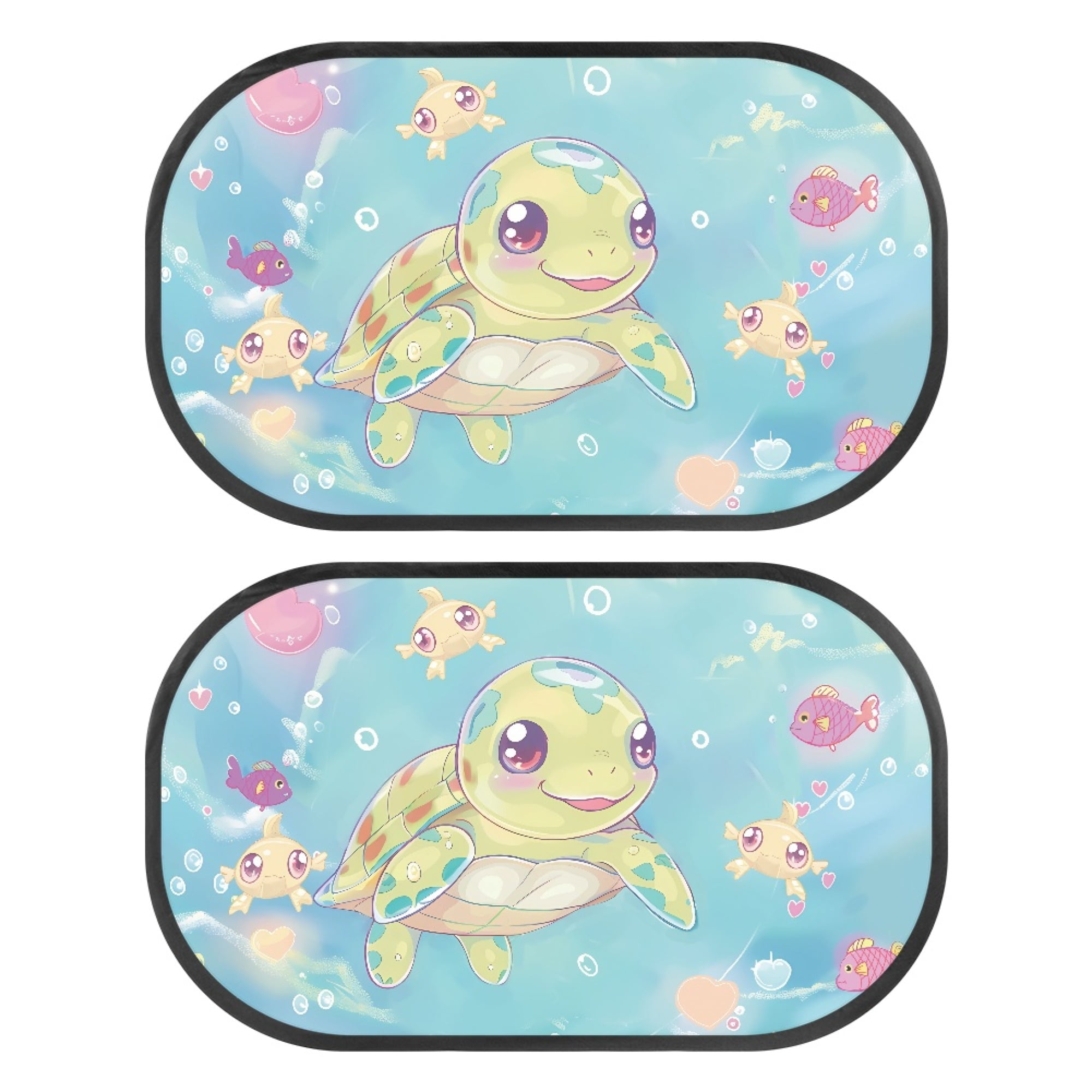 Yuyamidu Cute Sea Turtle Car Window Shade for Side Window 2 Pack Fish ...
