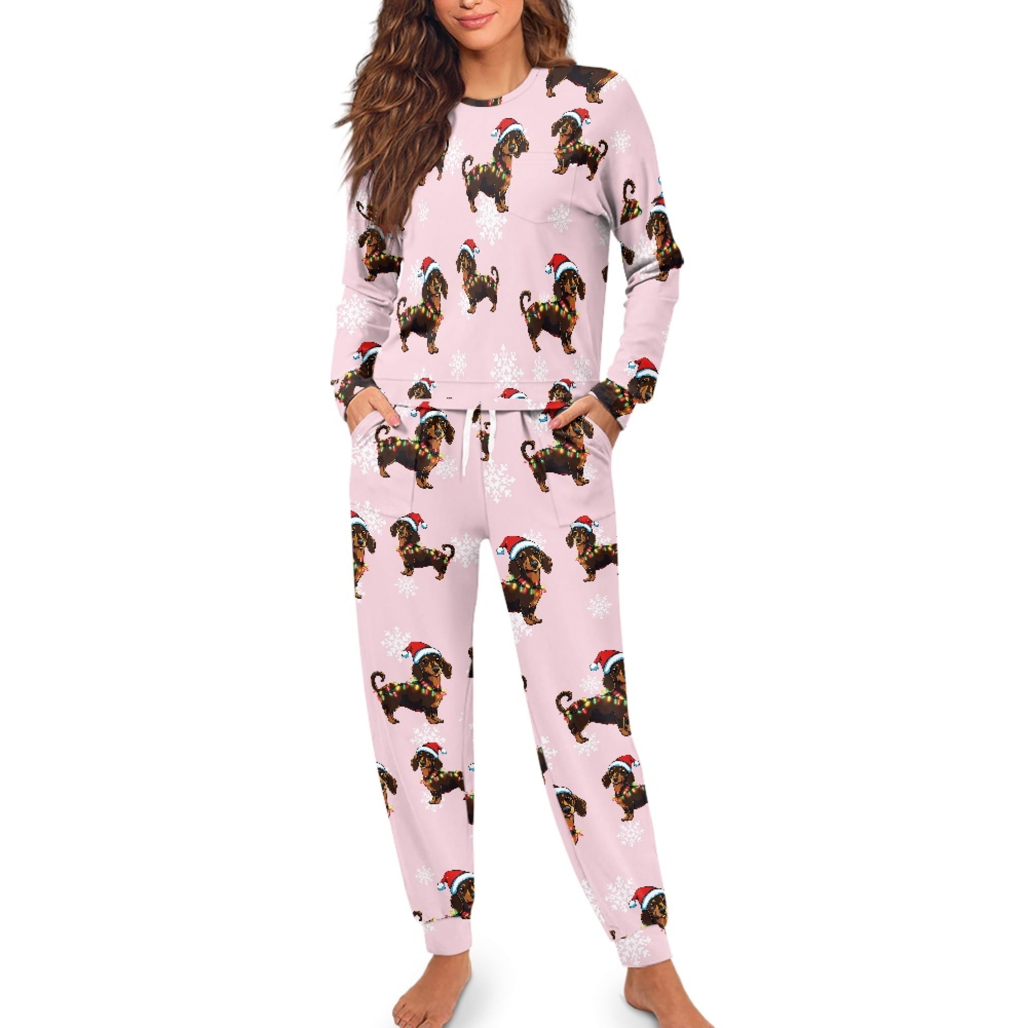 Yuyamidu Dachshund Dog Womens Pajama Sets Long Sleeve Long Pants ...