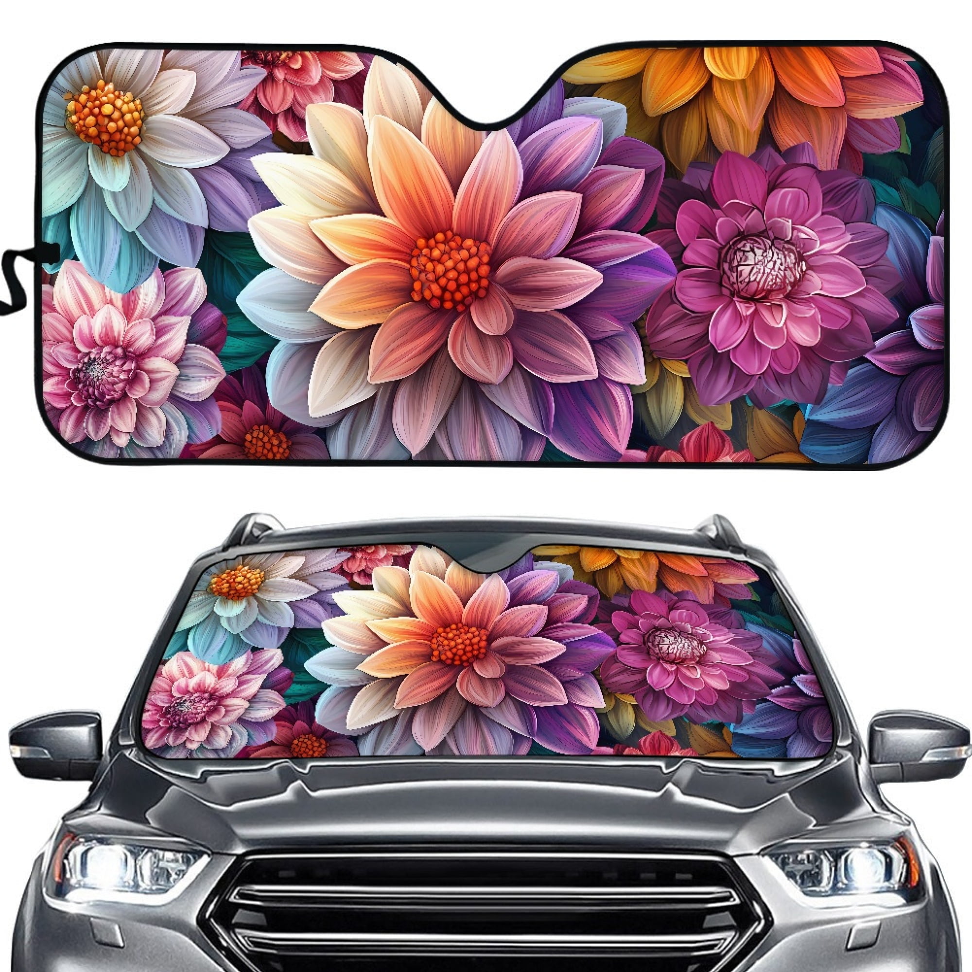 Yuyamidu Dahlia Windshield Sun Shade for SUV Truck Van Portable Car ...