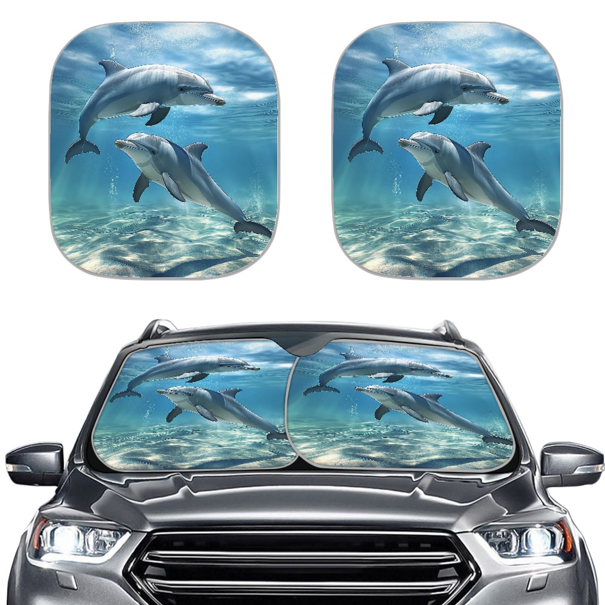Yuyamidu Dolphin Car Windshield Sun Shade Non-Slip Car Sun Shade ...