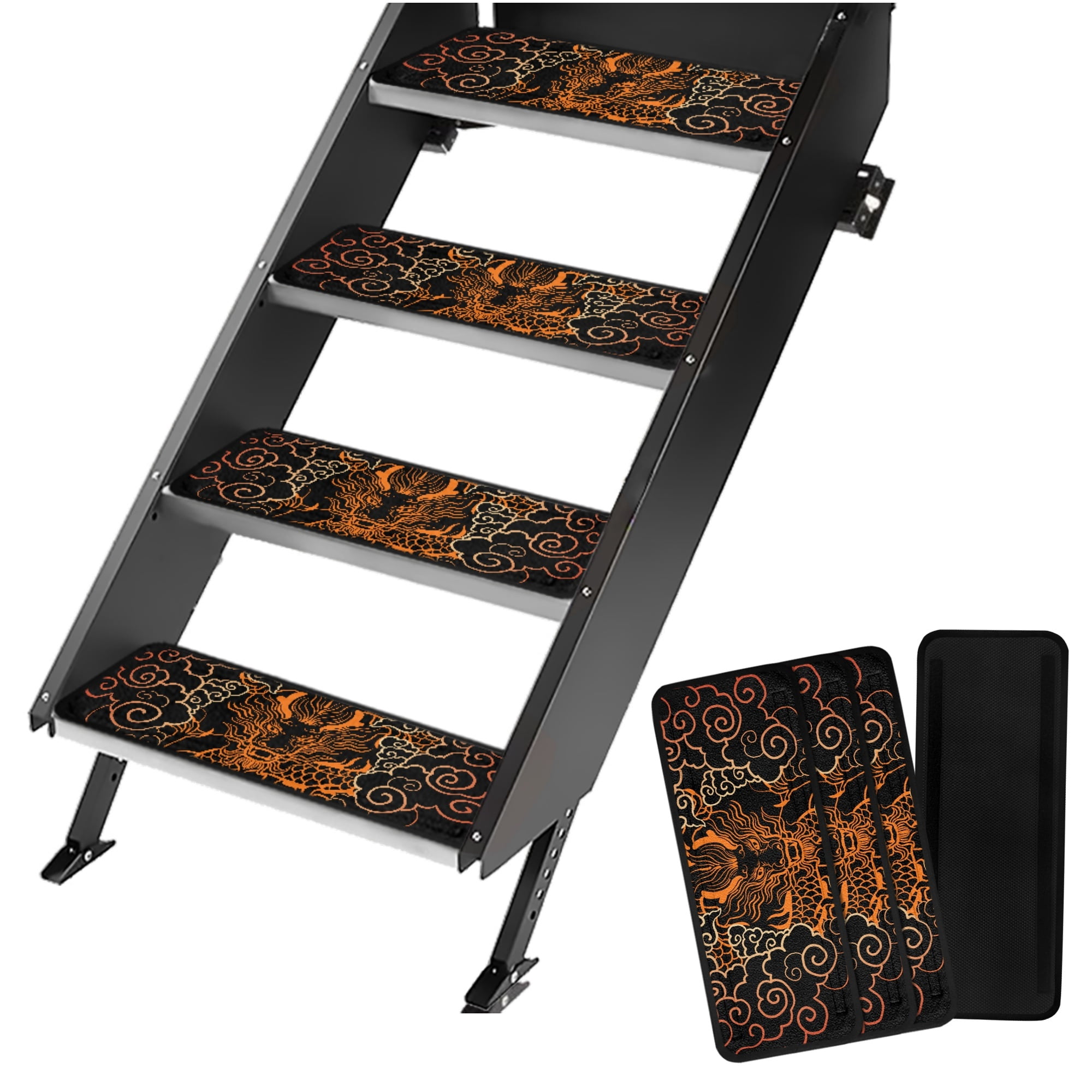 Yuyamidu Dragon RV Step Covers 4 Pack RV Step Carpet Decorative Cover ...