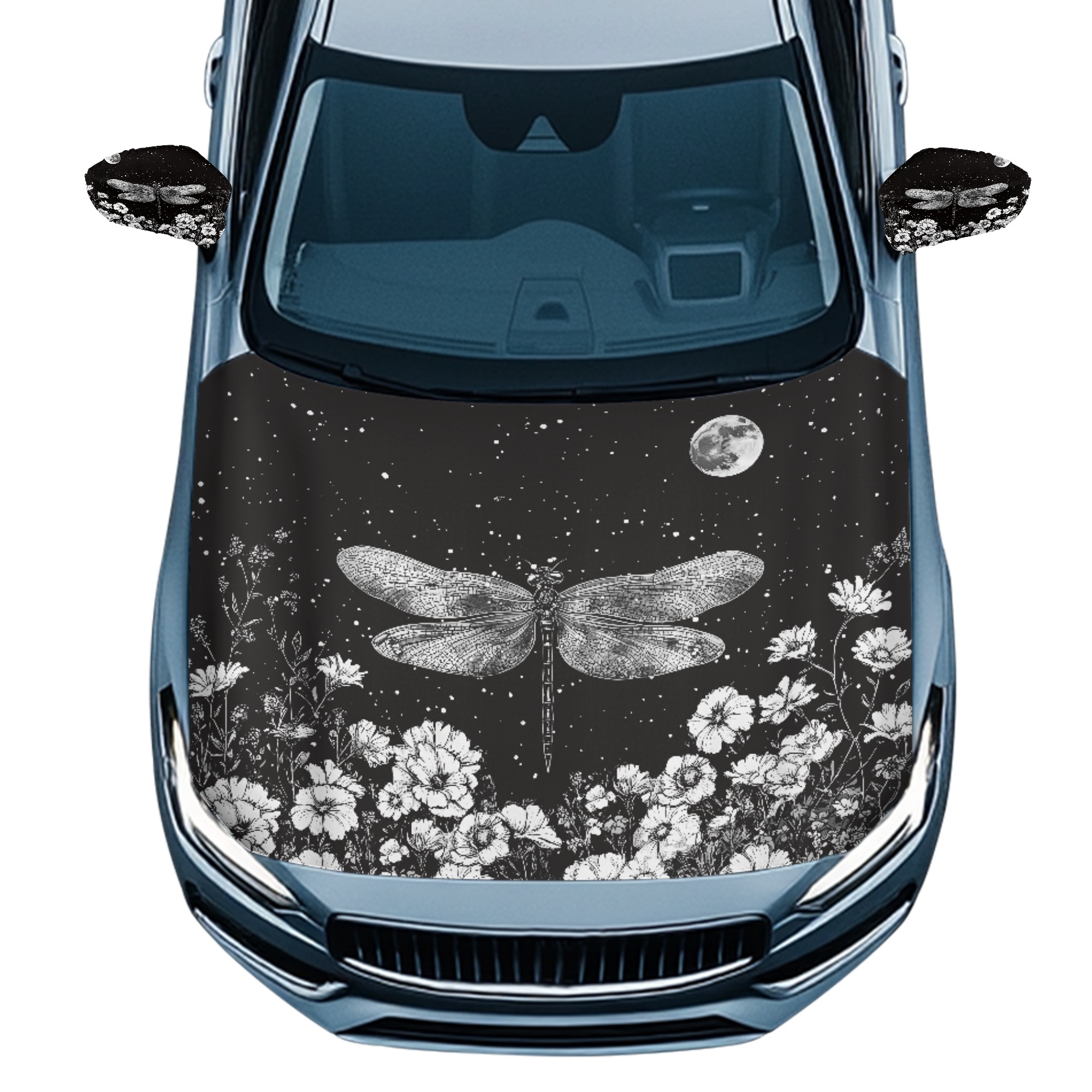 Yuyamidu Dragonfly Auto Side Mirror Wrap with Front Hood Cover for Cars ...