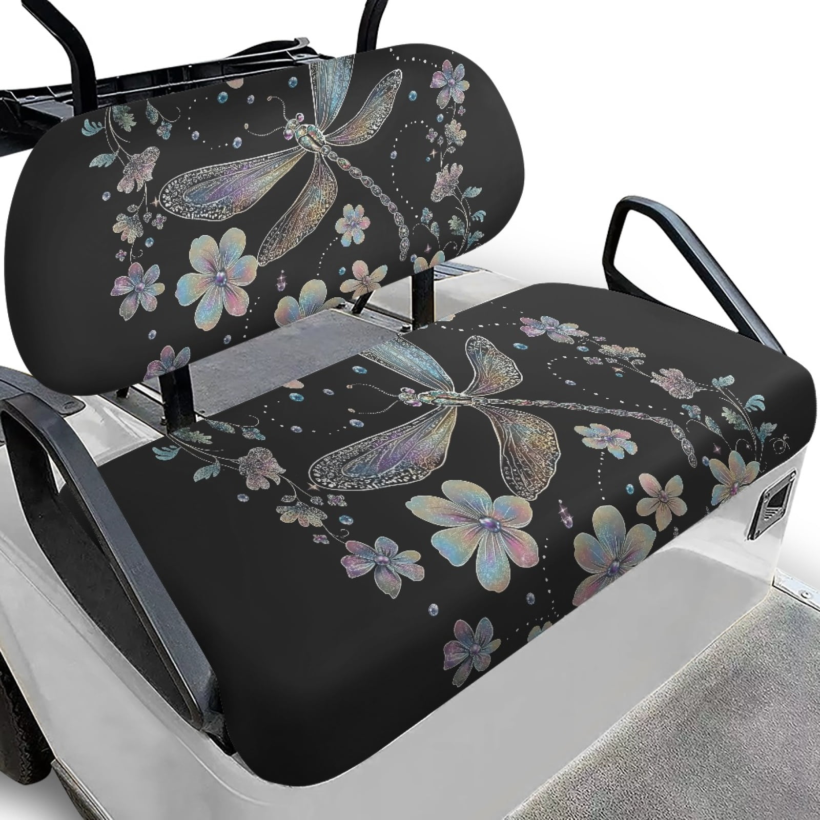 Yuyamidu Dragonfly Golf Cart Backrest Bench Covers Set of 2 Flower Golf ...