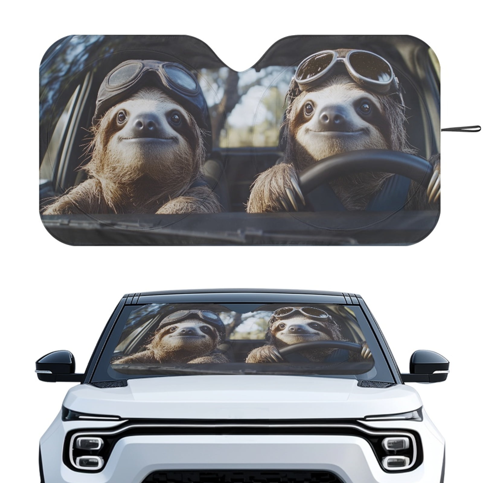 Yuyamidu Driving Sloth Car Windshield Sunshade Reflective Sun Visor for ...
