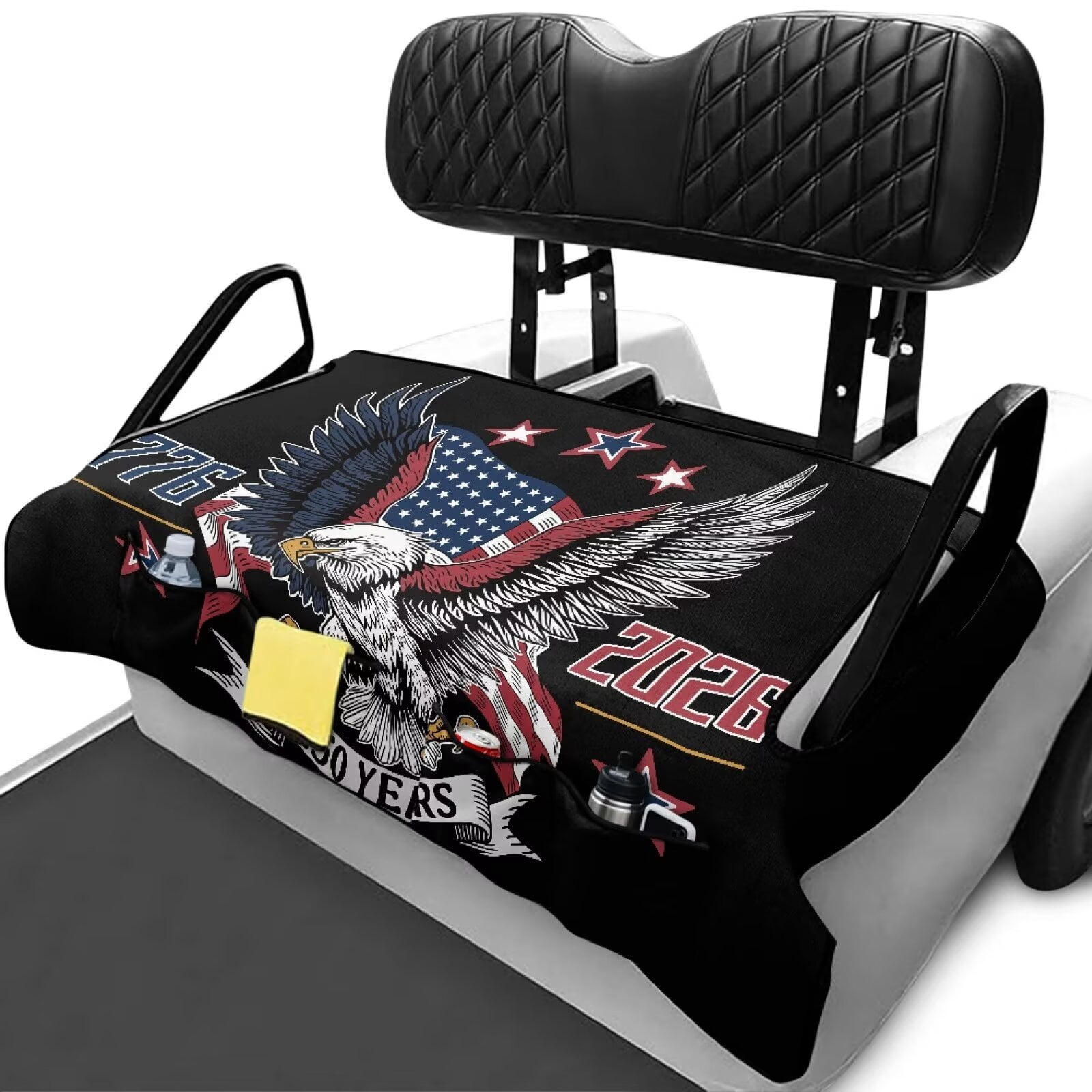 Yuyamidu Eagle Golf Cart Seat Covers 250 Years USA Flag Golf Cart Seat ...