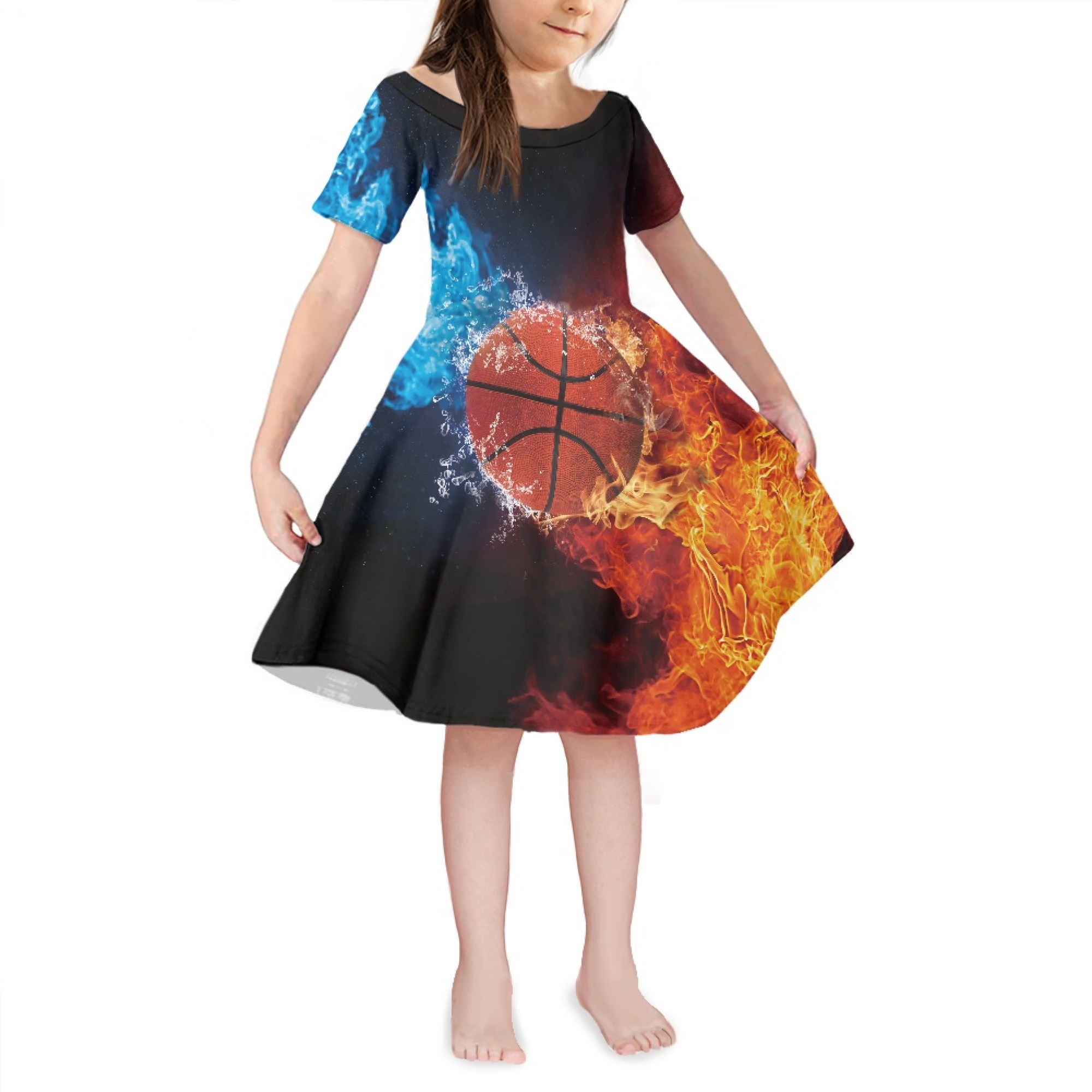 Yuyamidu Fire Water Basketball Twirly Dresses for Girls 13-14 Years ...