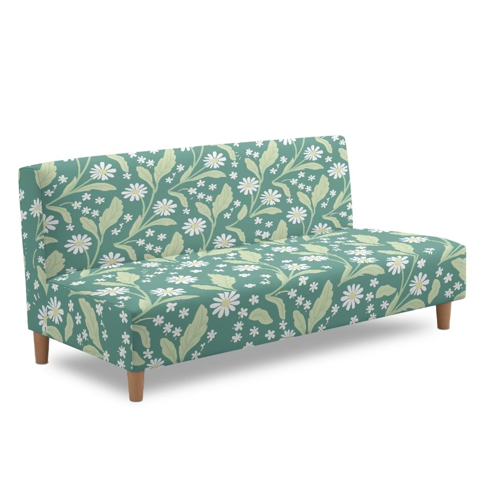 Yuyamidu Floral Print Futon Cover Armless Sofa Covers Breathable ...