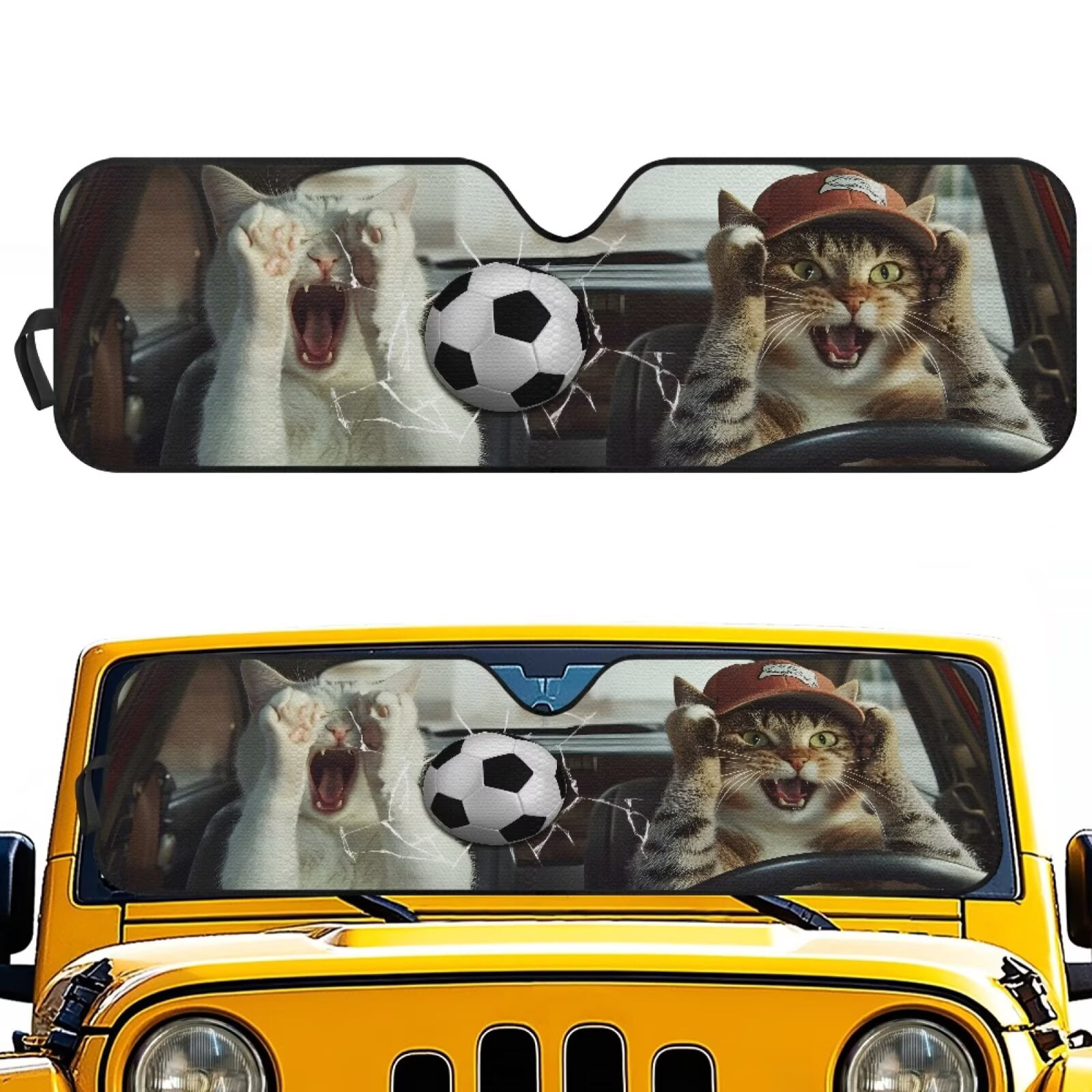 Yuyamidu Funny Cat Windshield Sunshade Heat Shield Car Sun Visor for ...
