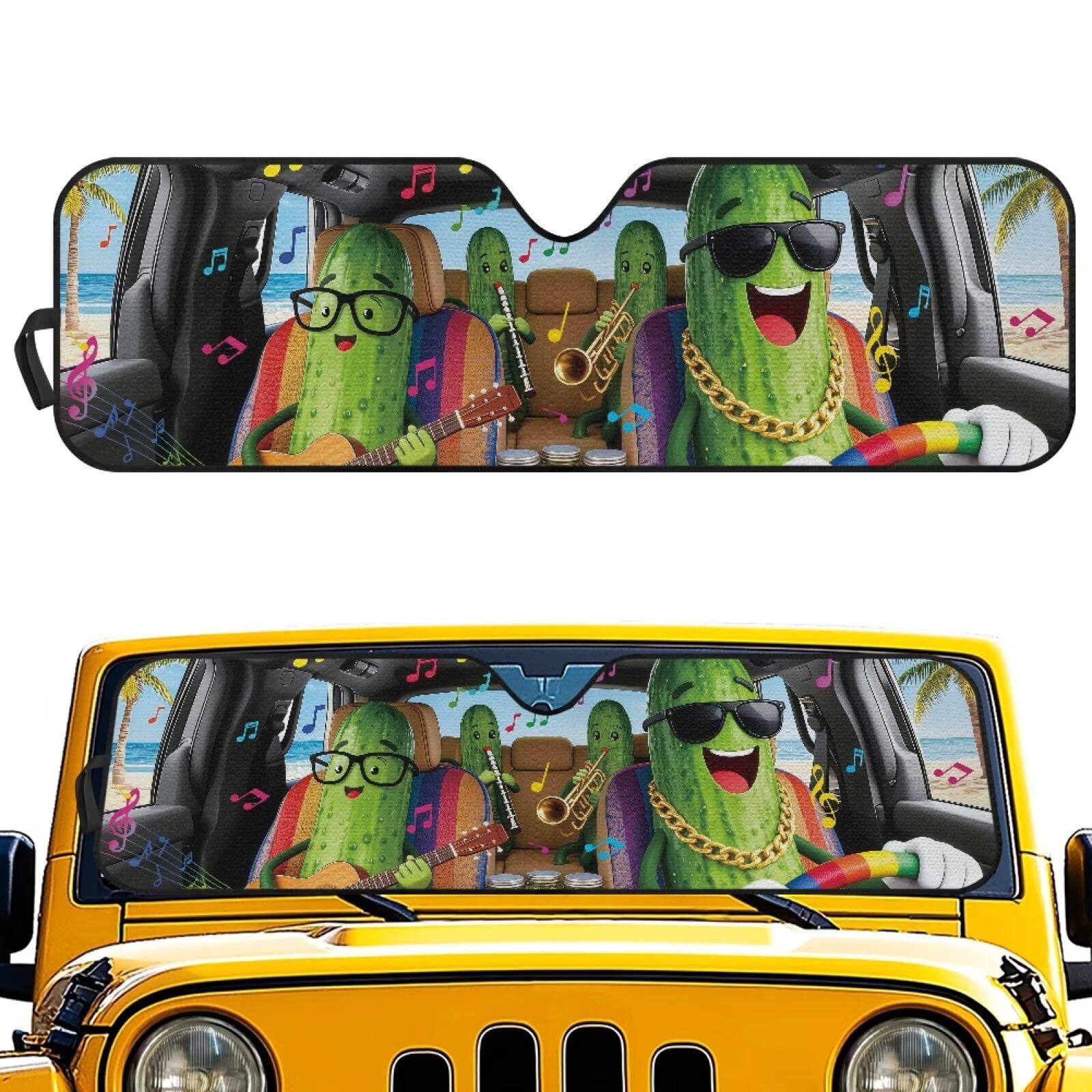 Yuyamidu Funny Cucumber Windshield Sun Shade Dog Sun Visor Heat Shield ...