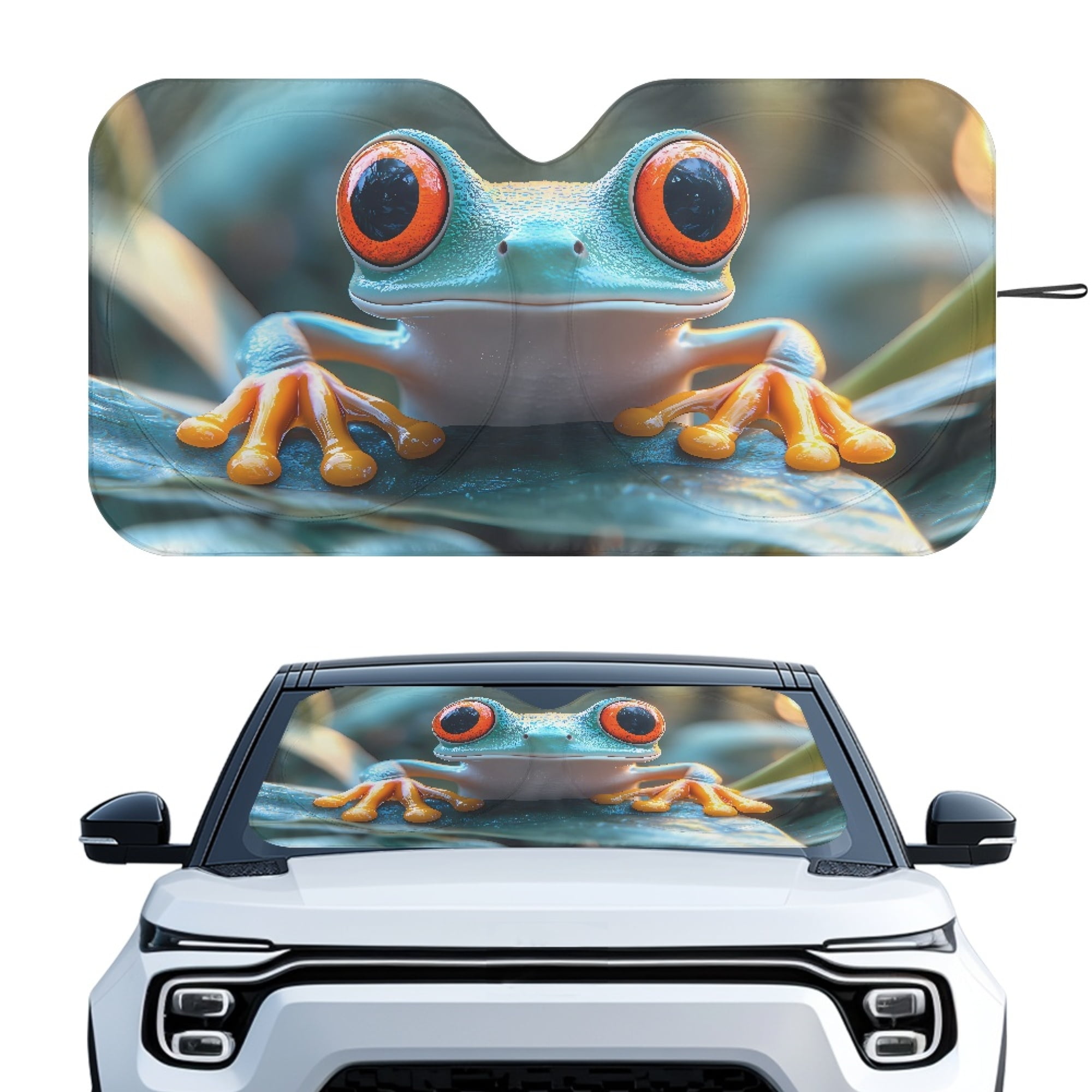 Yuyamidu Funny Frog Car Sun Shade Large Car Windshield Sunshade for Big ...