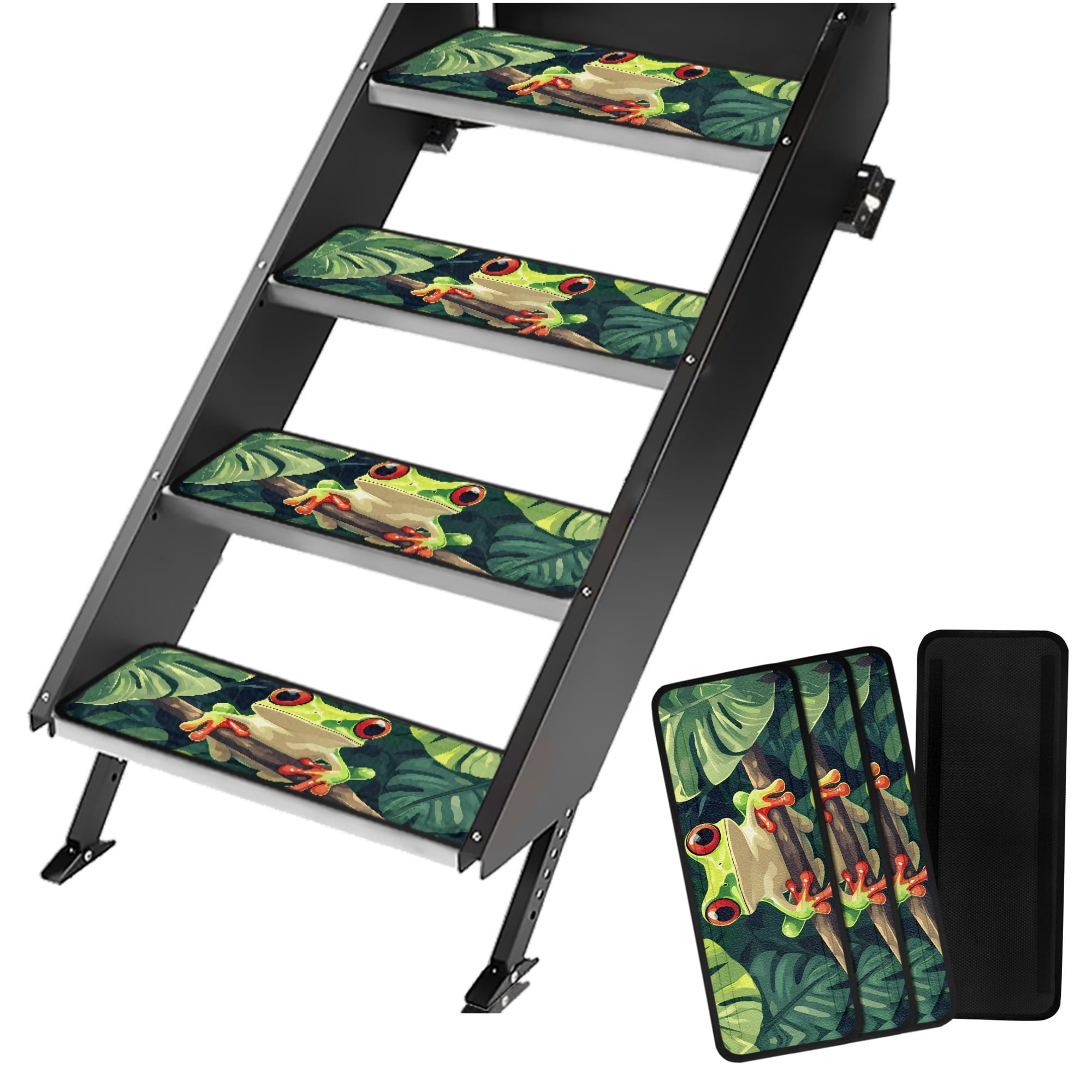 Yuyamidu Funny Frog RV Step Covers Palm Leaves RV Step Carpet for RV ...