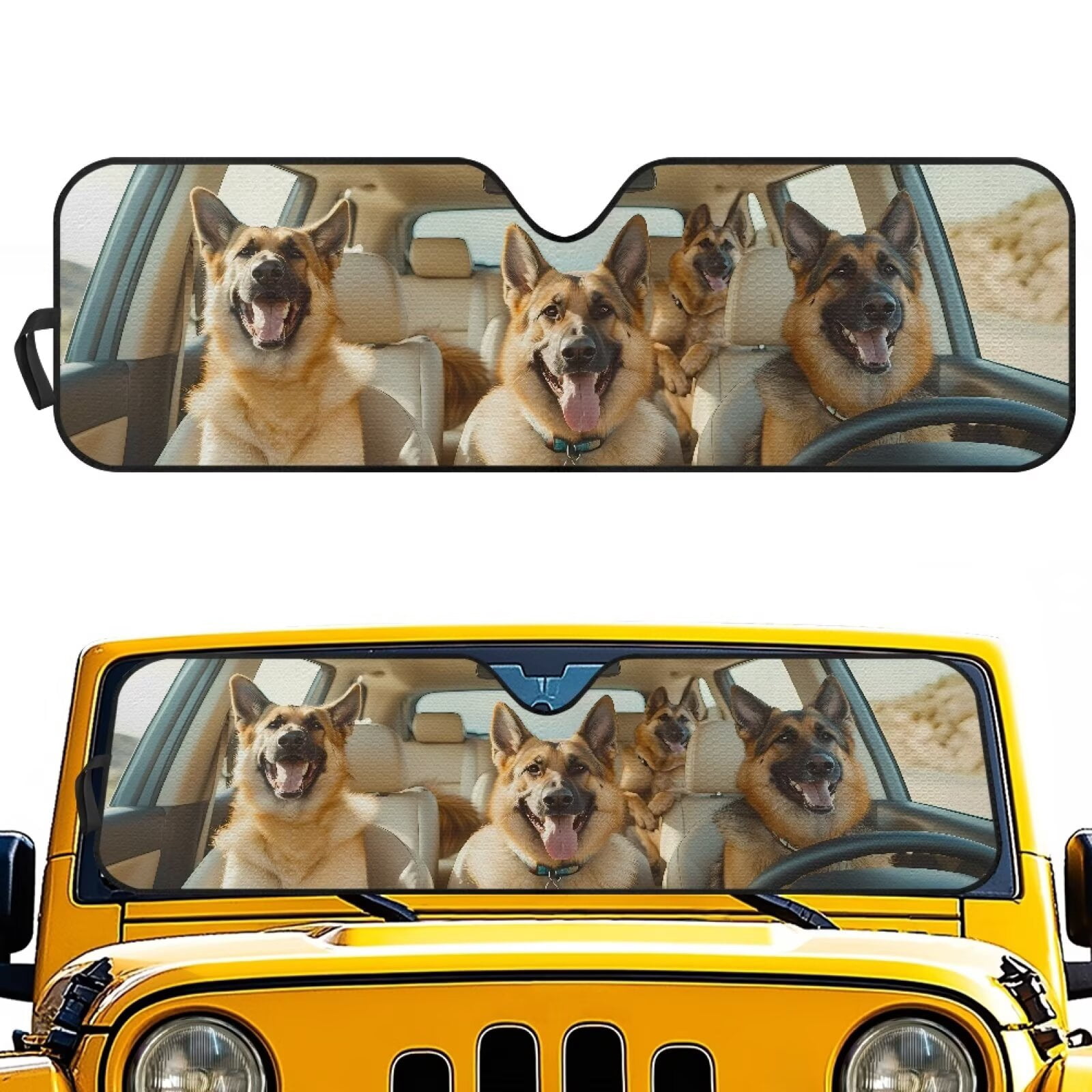 Yuyamidu German Shepherd Windshield Sun Shade Compatible with Wrangler ...