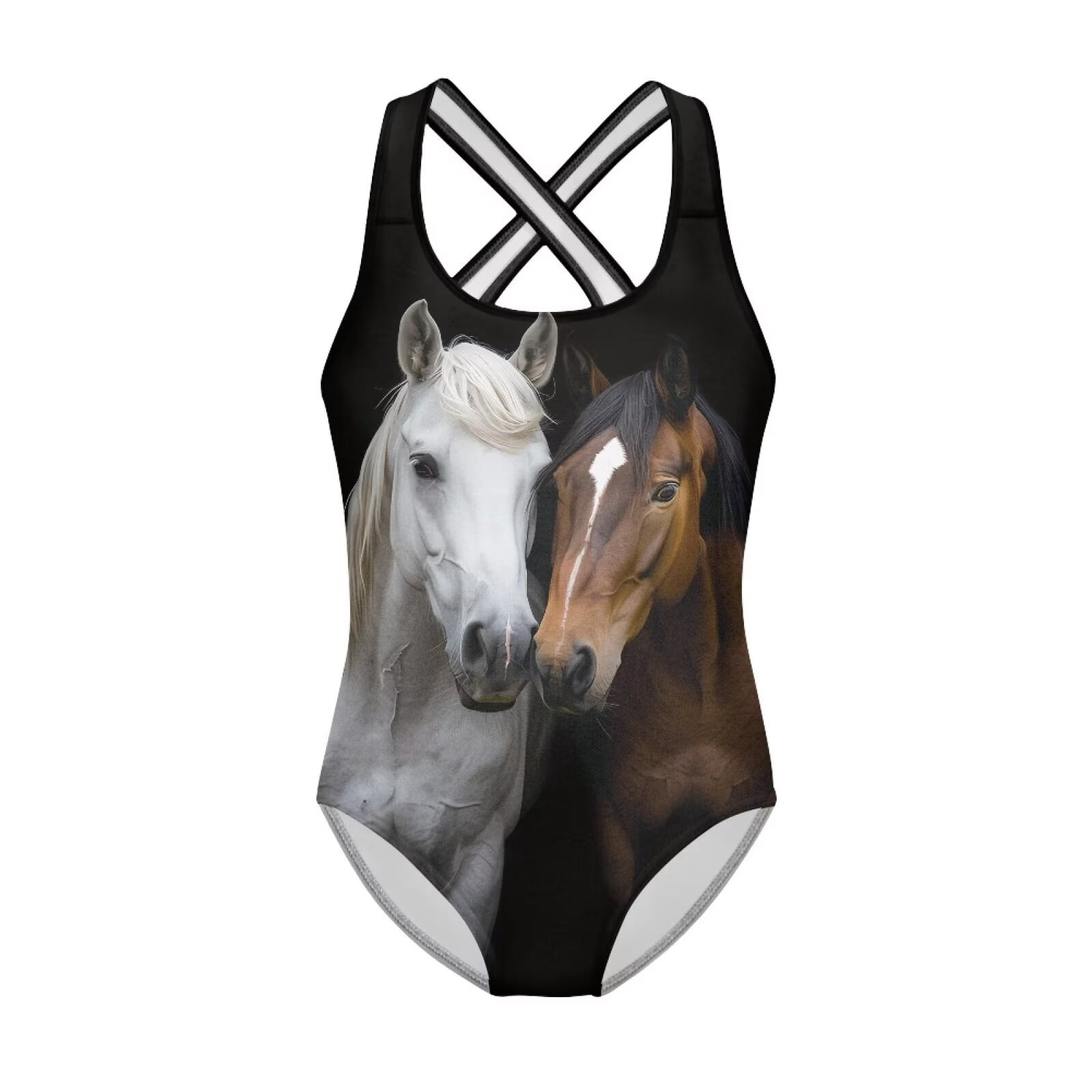 Yuyamidu Girls Swimsuits Kids One Piece Sleeveless Swimwear Horse ...