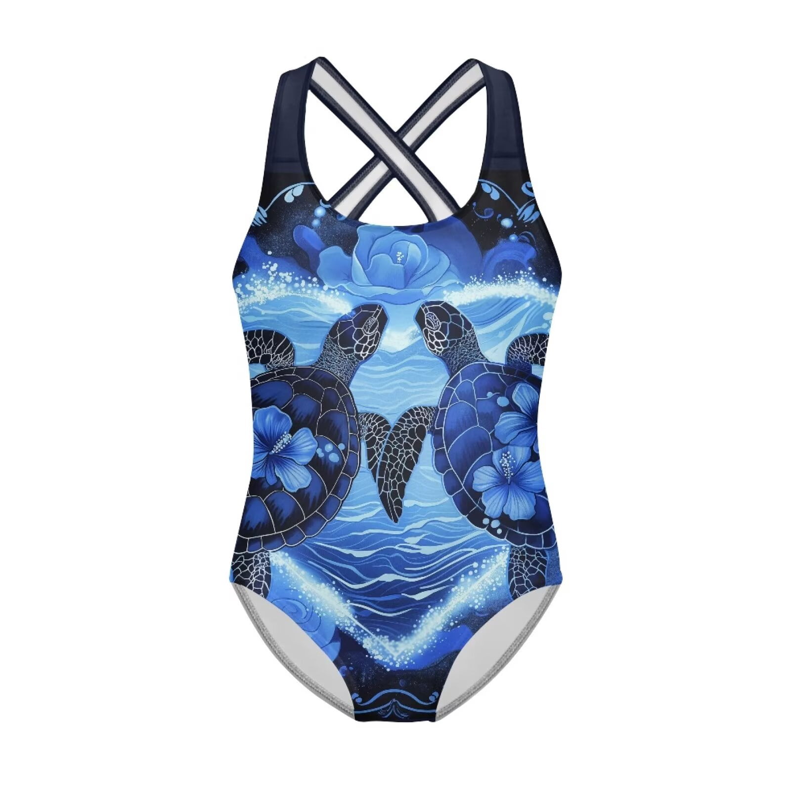 Yuyamidu Girls' Swimwear Sea Turtle Quick Dry Cross Back One Piece ...