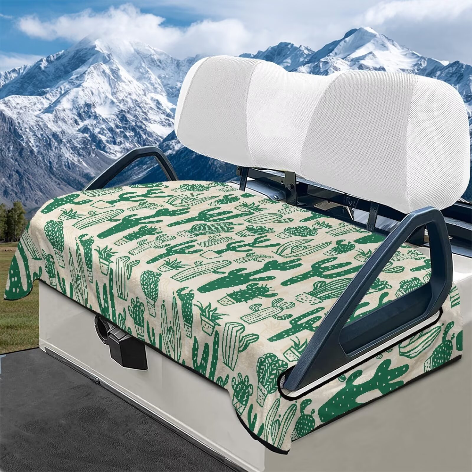 Yuyamidu Green Cactus Golf Cart Seat Covers Fluffy Golf Cart Seat Towel ...