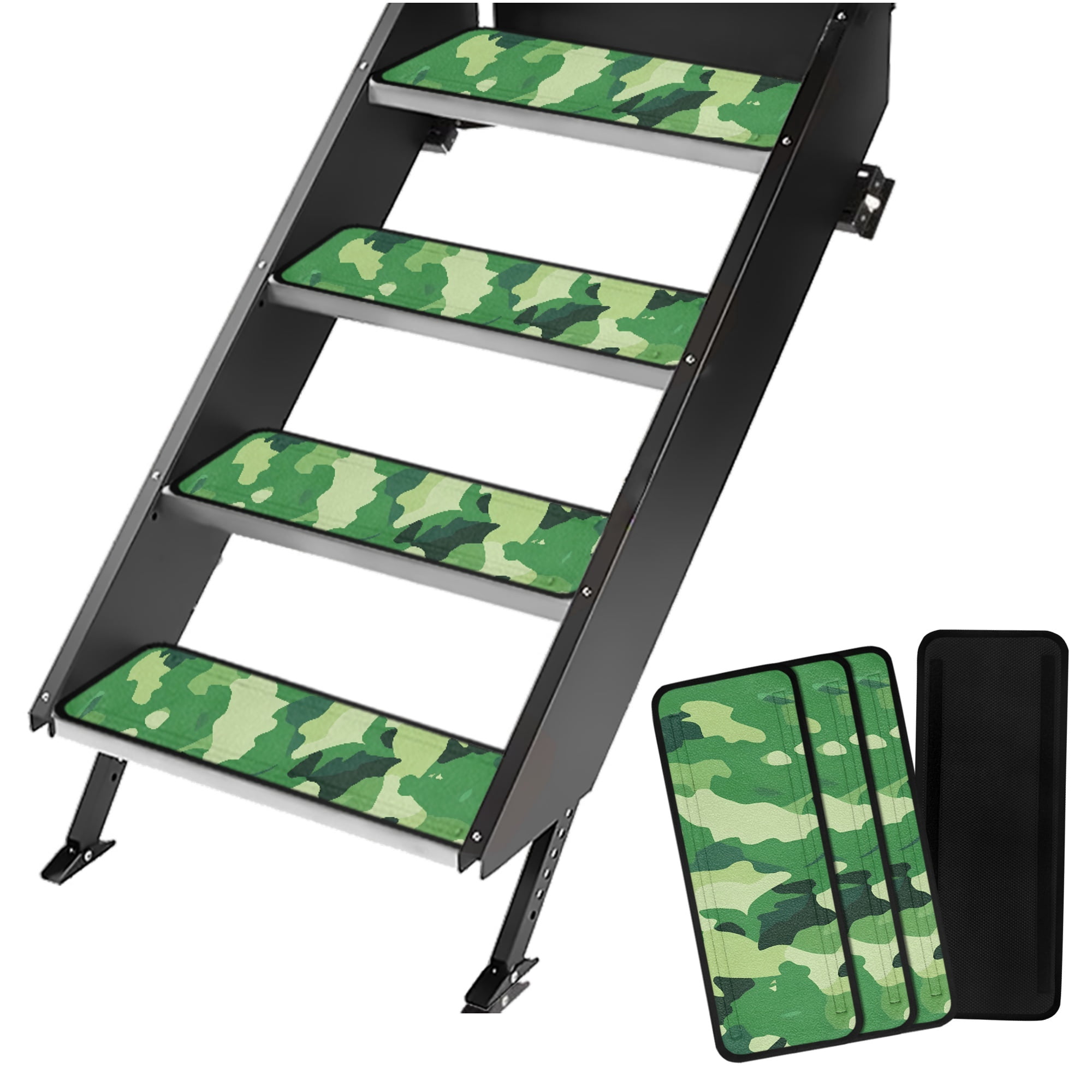 Yuyamidu Green Camo RV Step Covers Rugs with Hook and Loop Camouflage ...