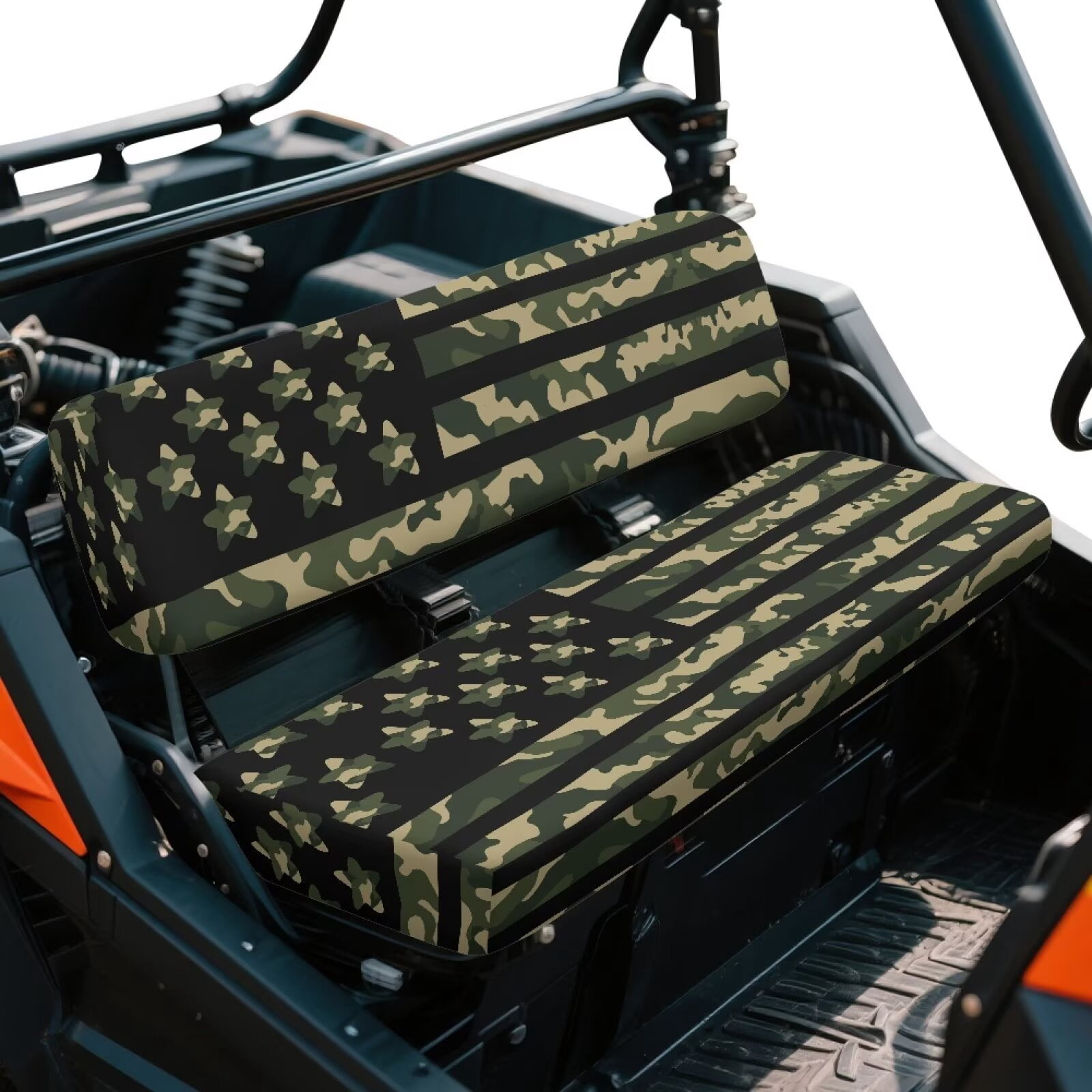 Yuyamidu Green Camouflage UTV Seat Covers Soft Comfortable USA Flag ...