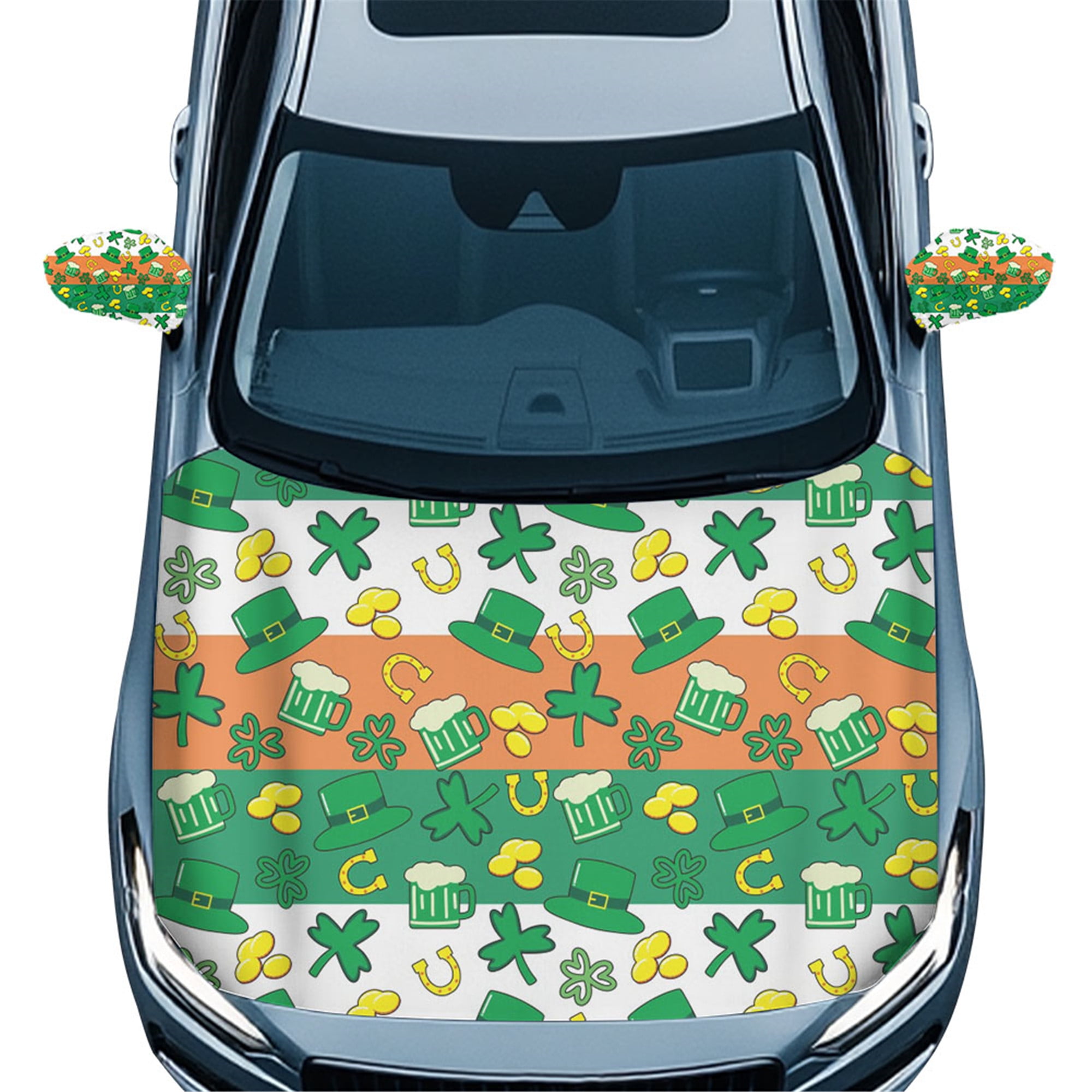 Yuyamidu Green Hat Car Hood Cover Green Leaf Side Mirror Covers for ...