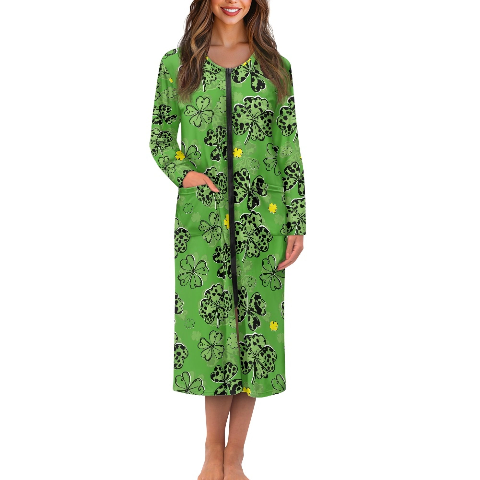 Yuyamidu Green Leaf Robe for Women After Shower Leopard Print Womens ...