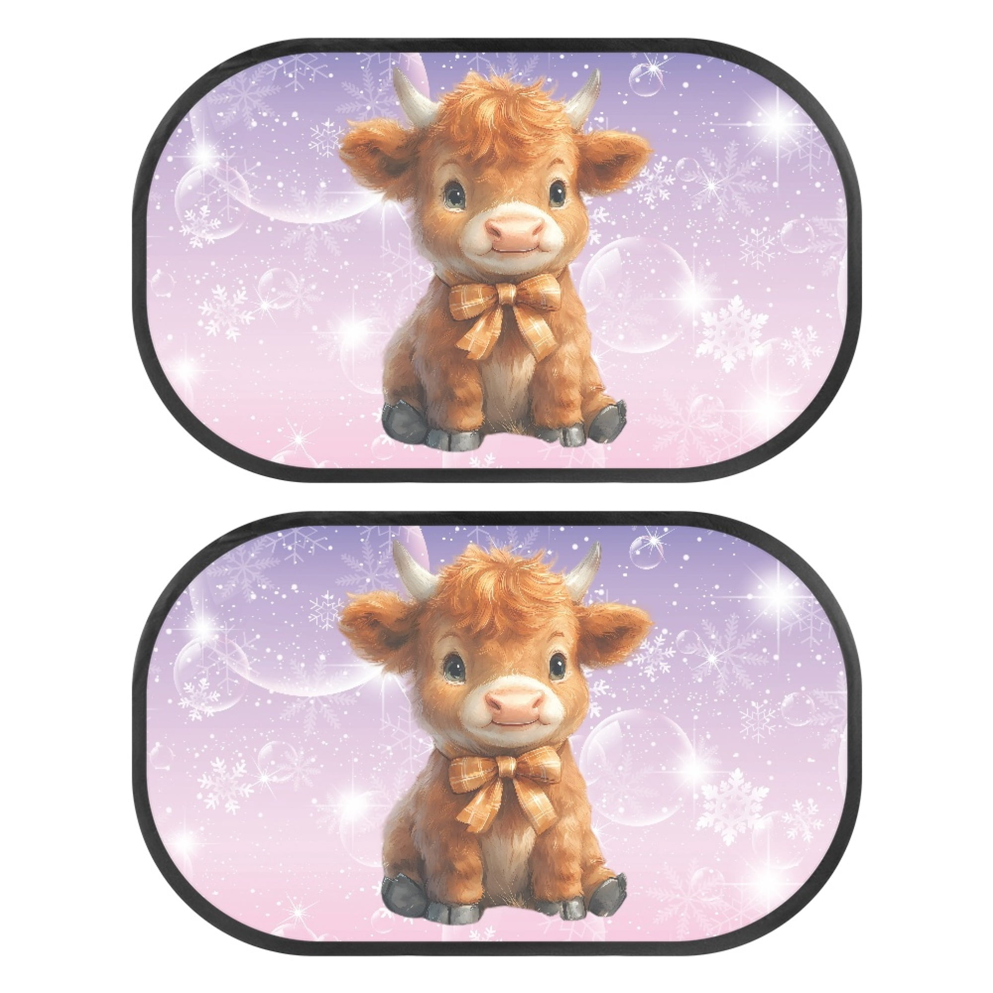 Yuyamidu Highland Cow Car Window Shade Snowflake Auto Side Window ...