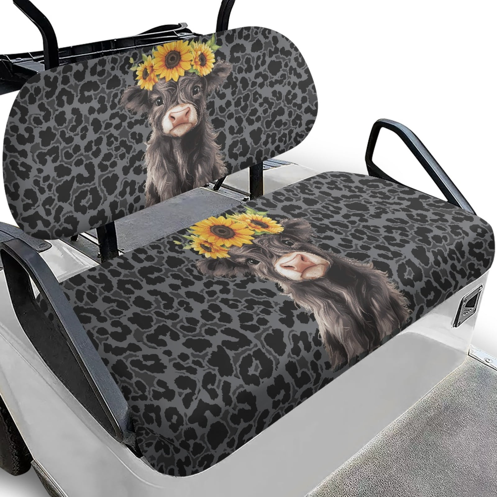 Yuyamidu Highland Cow Golf Cart Seat Covers 2 PCS Sunflower Golf Cart ...