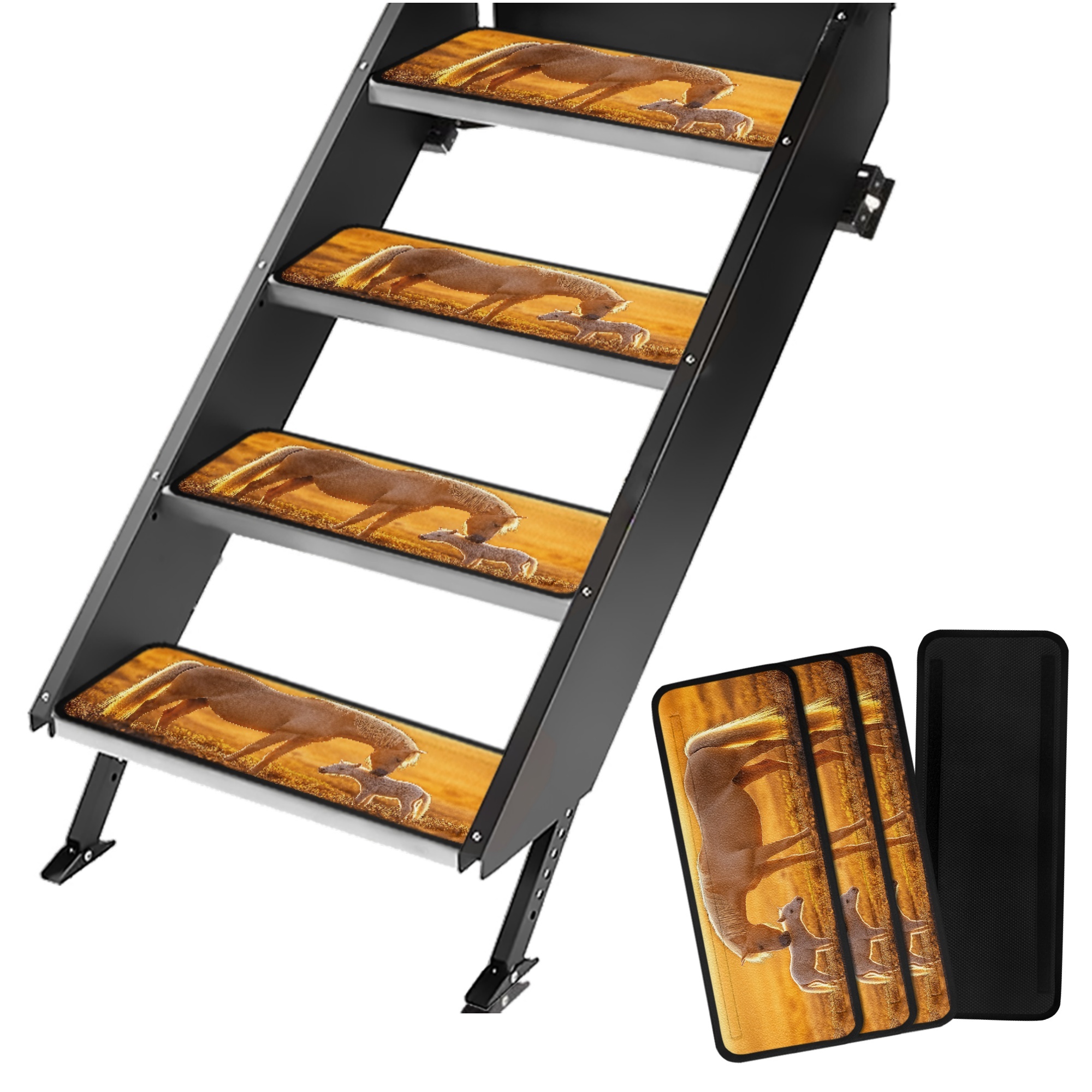 Yuyamidu Horse RV Step Cover Sunset RV Stair Covers Non-Slip Camper ...