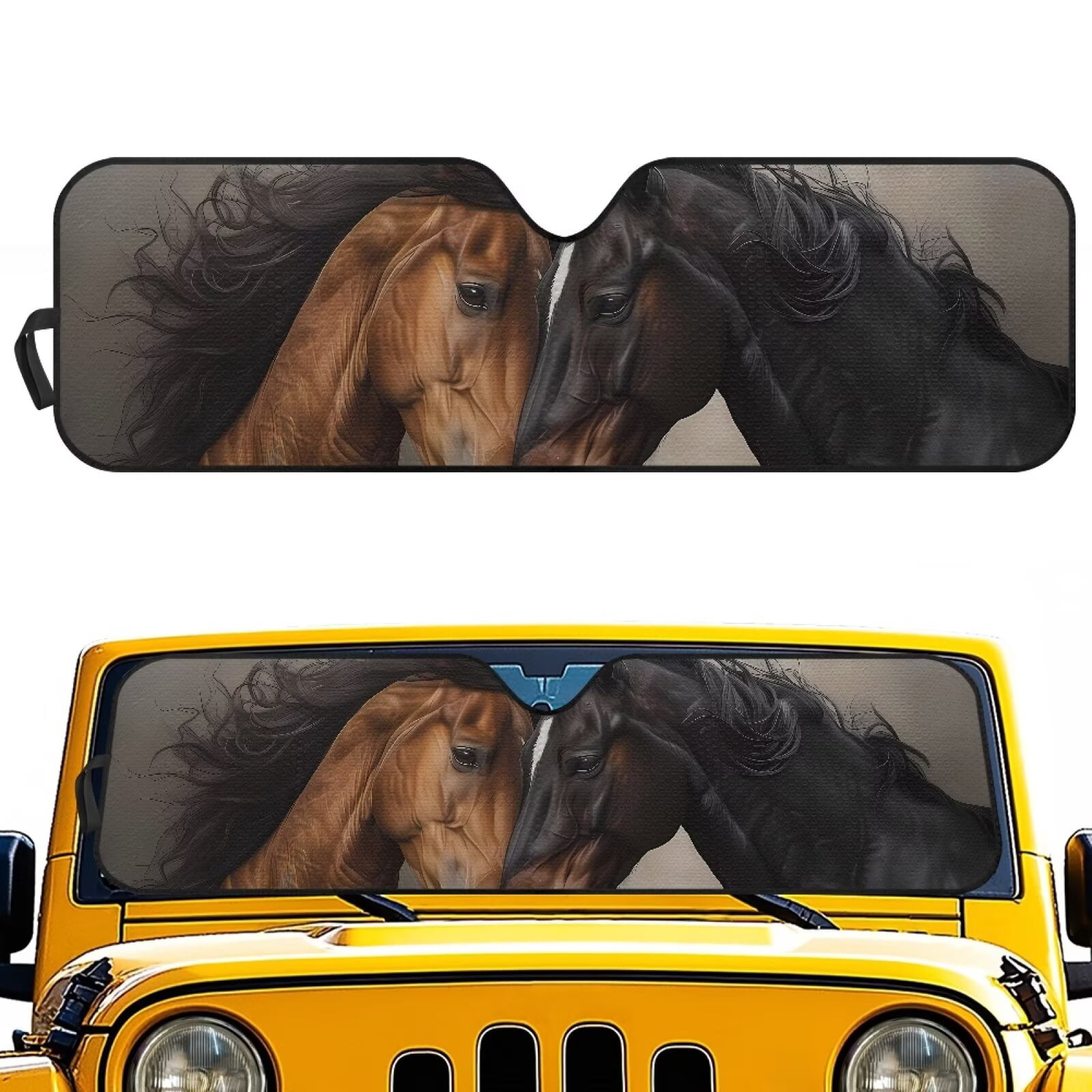 Yuyamidu Horse Windshield Sun Shade for Jeep Wrangler JL 2/4 Door ...