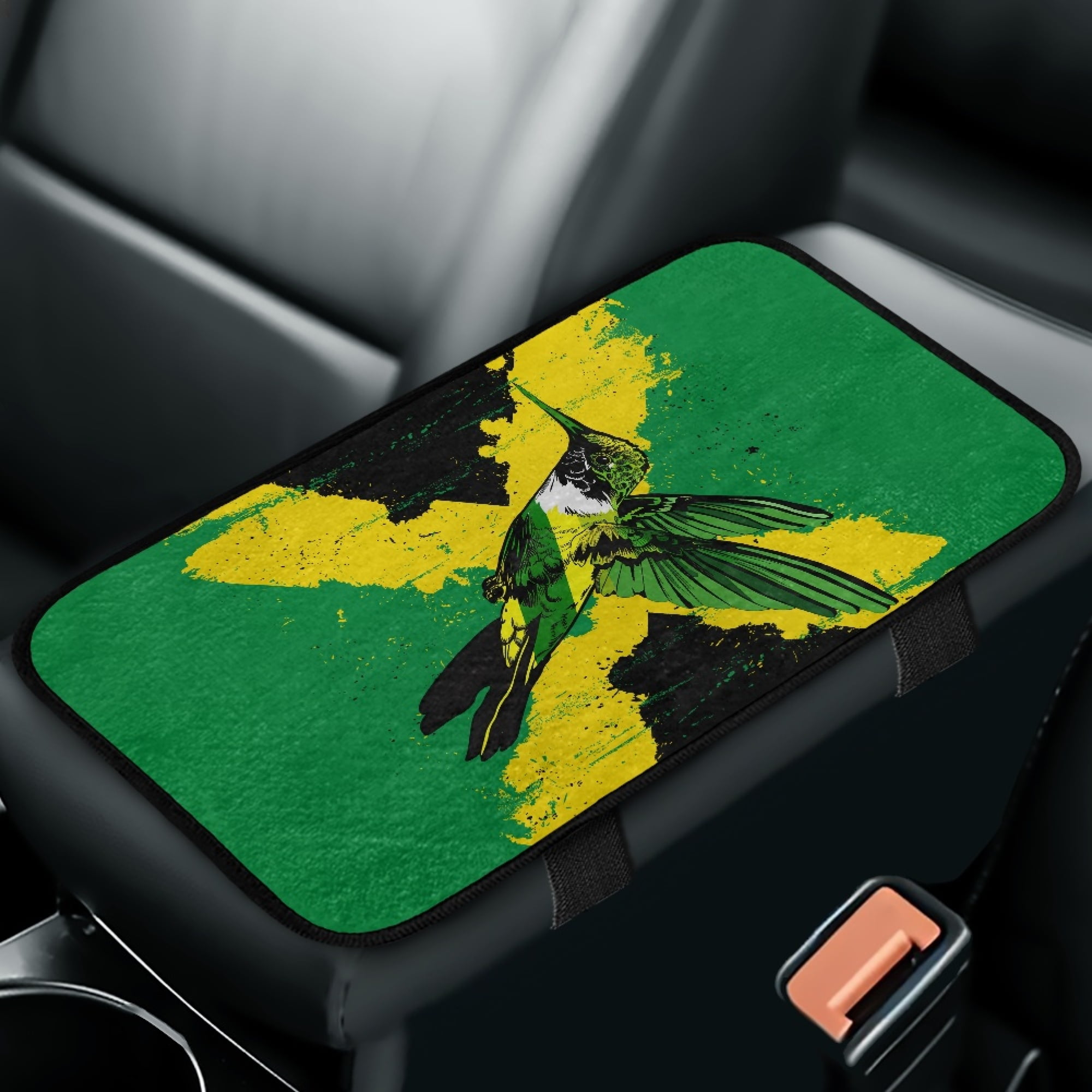 Yuyamidu Hummingbird Car Center Console Armrest Pad Jamaican Flag Auto ...