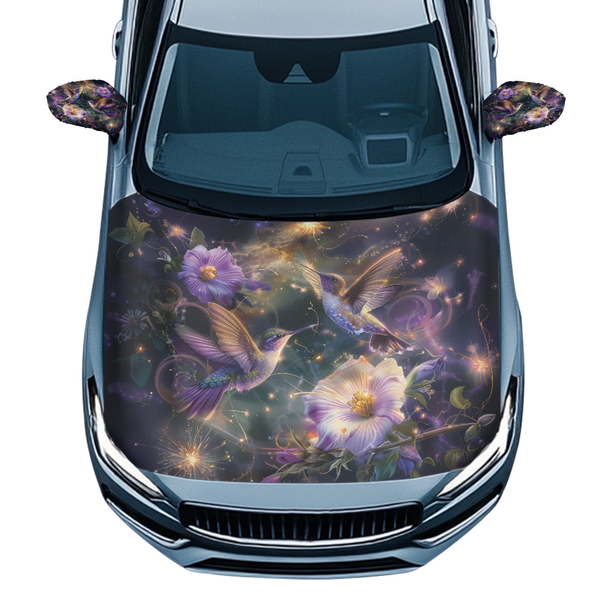 Yuyamidu Hummingbird Car Side View Mirror Covers Purple Floral Auto Hood Protector Fashion Car ...