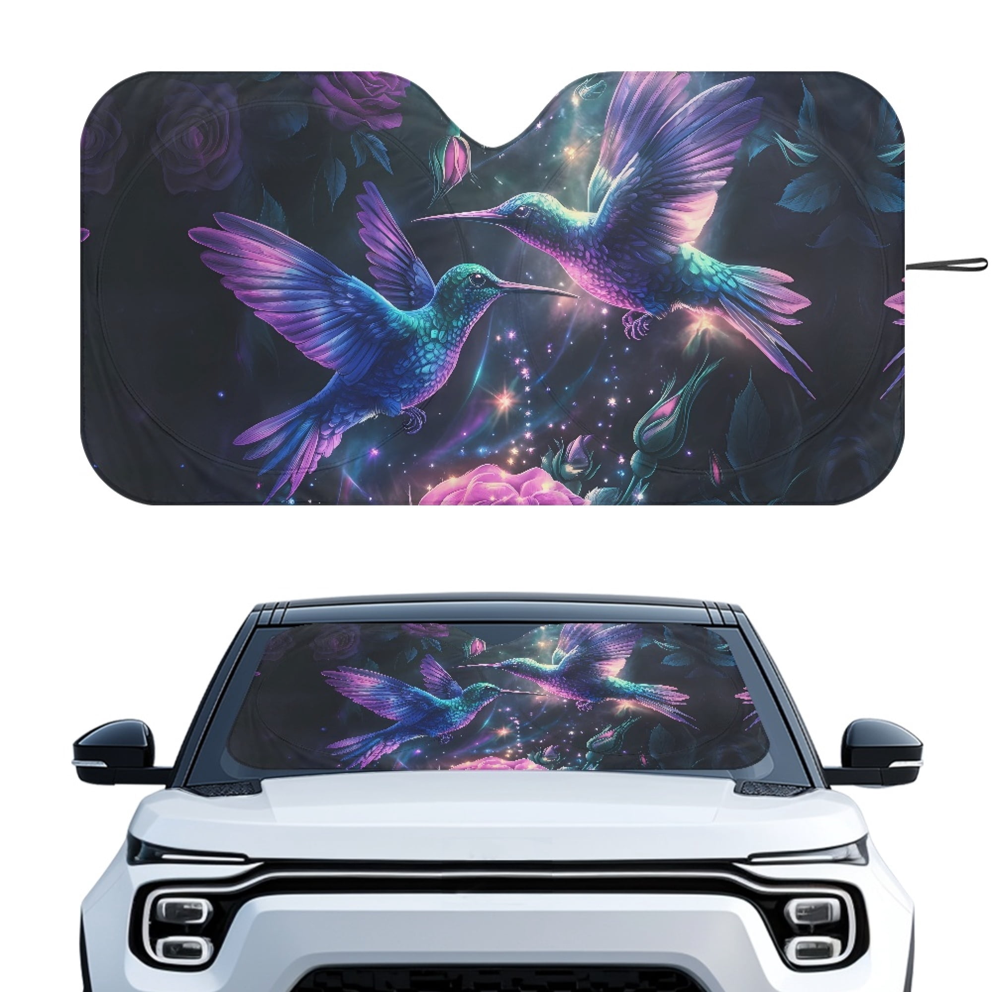 Yuyamidu Hummingbird Car Windshield Sun Shade Rose Front Window ...