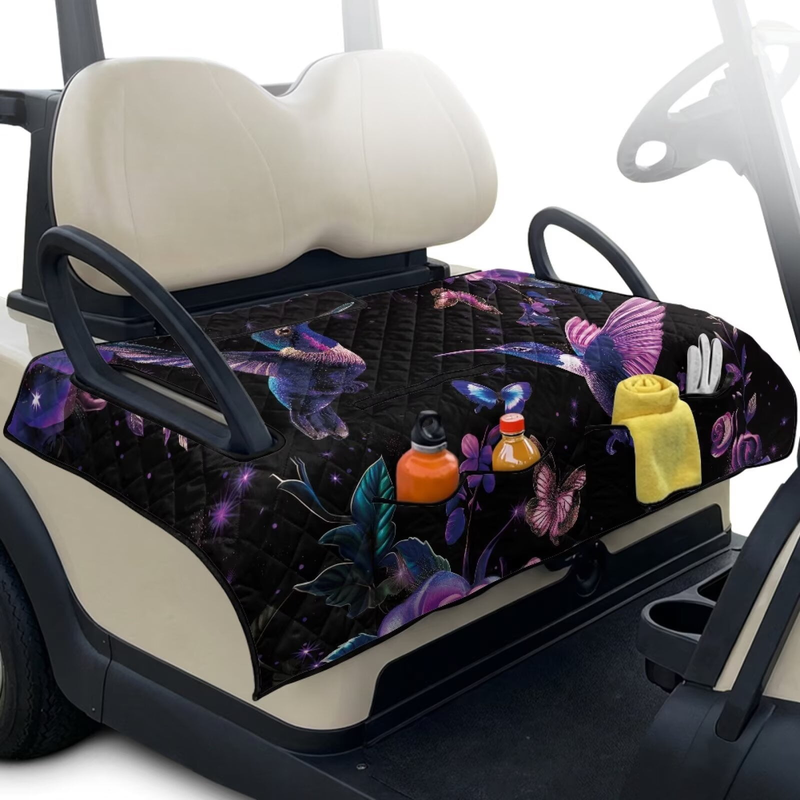 Yuyamidu Hummingbird Golf Cart Seat Covers Purple Flowers Club Car Seat ...