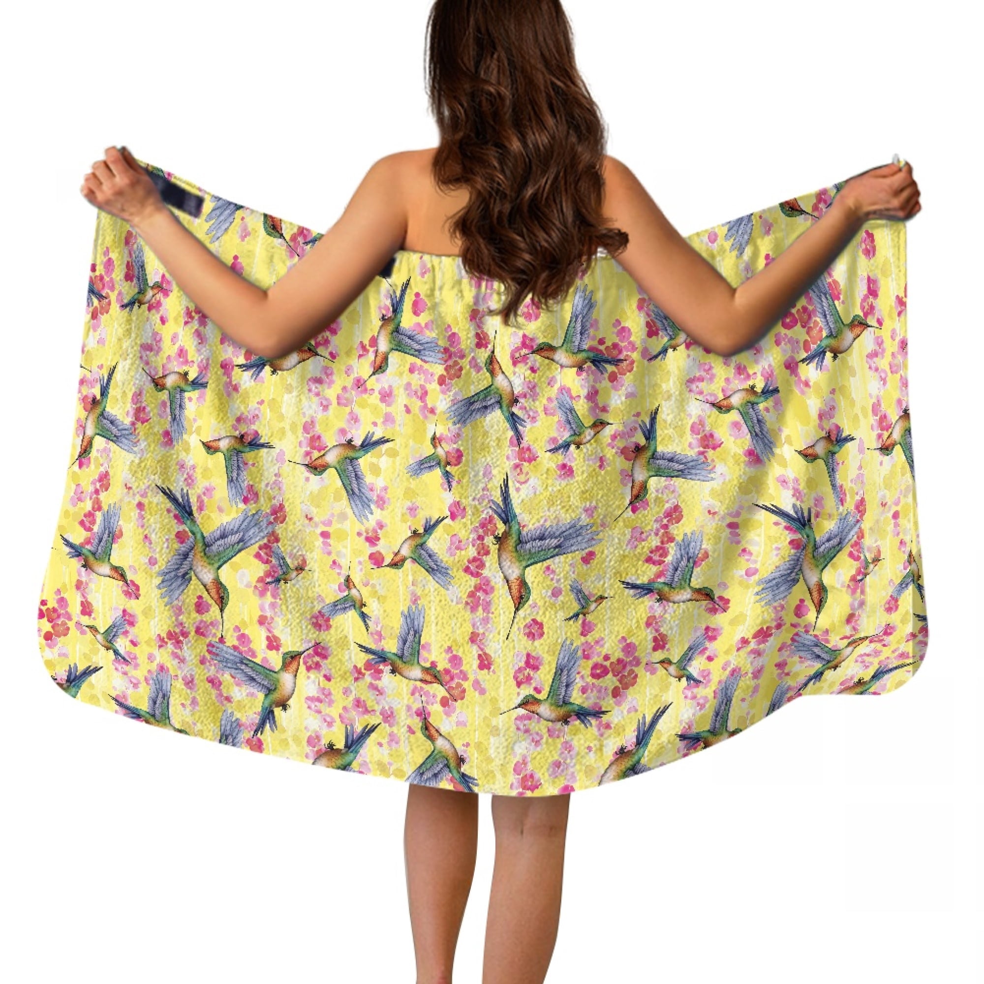 Yuyamidu Hummingbird Shower Towel Wrap for Women Flower Bath Wrap with ...
