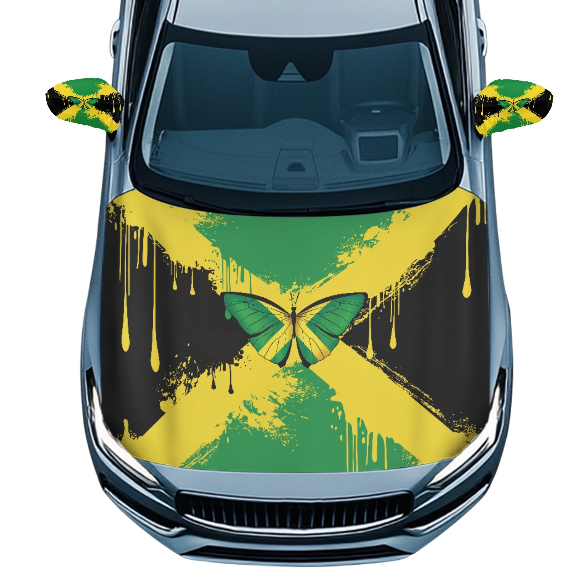 Yuyamidu Jamaican Flag Side View Mirror Covers for Sedan Car Hood Cover ...