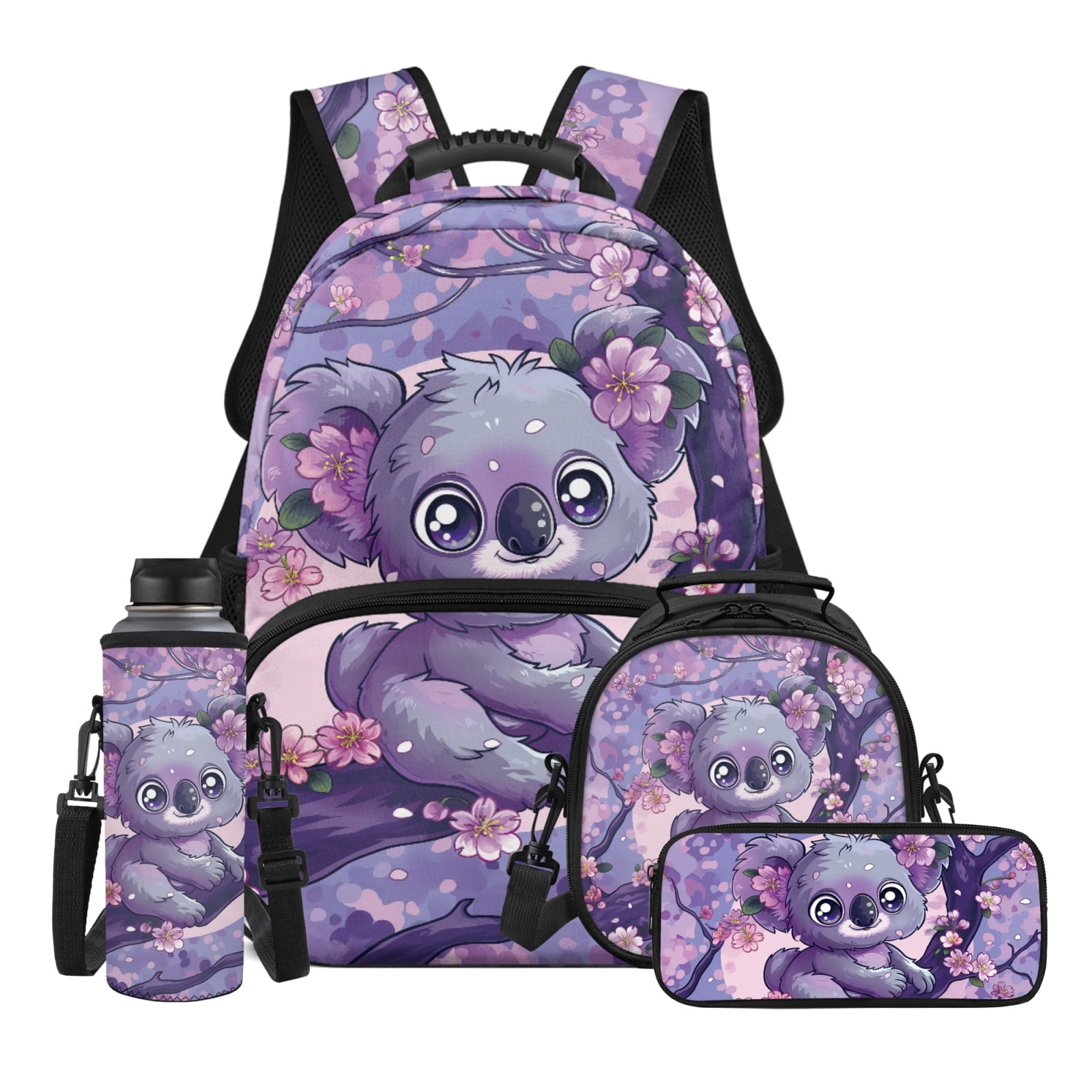 Yuyamidu Koala Bookbag and Lunch Box Set for 7 Year Old Girls Flower ...