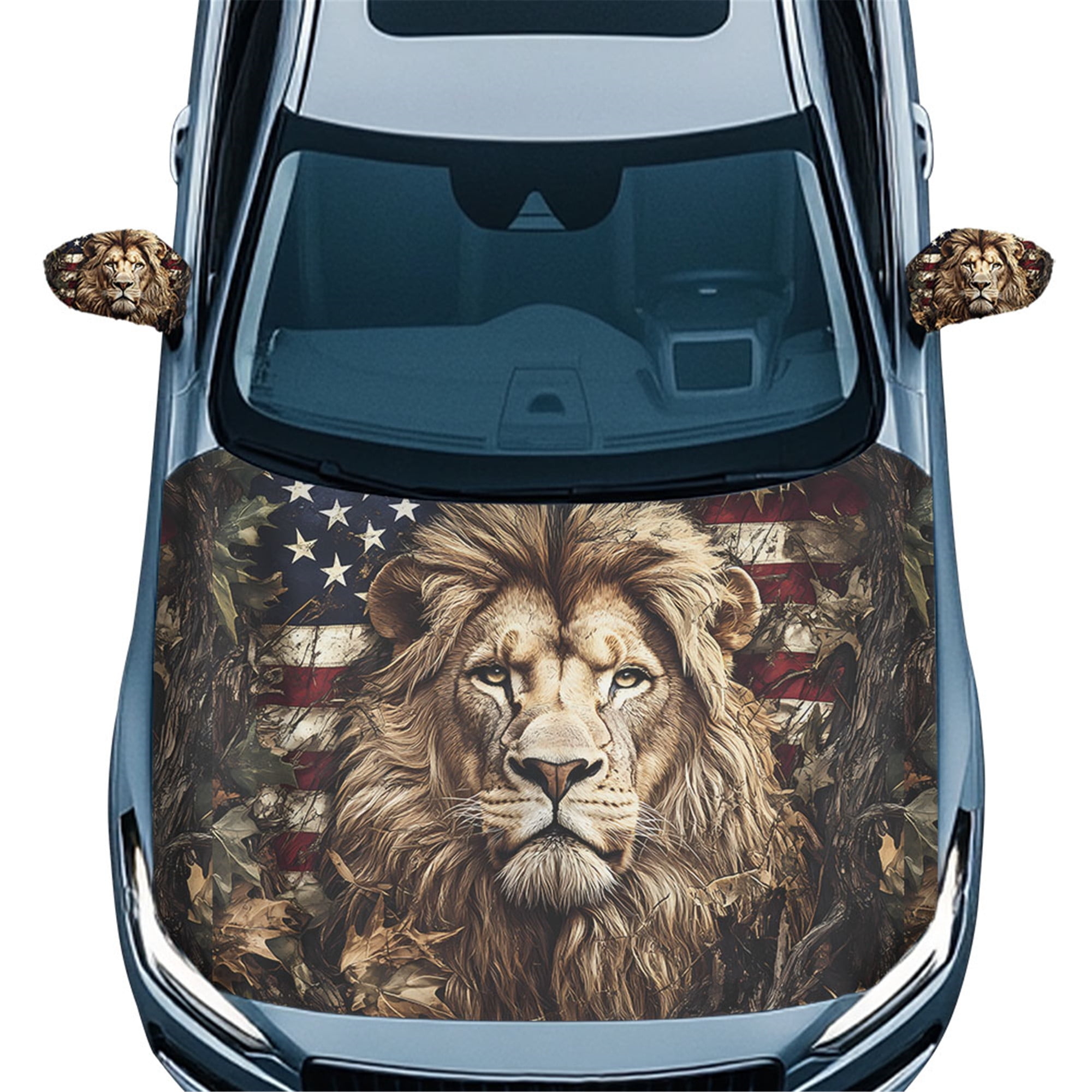 Yuyamidu Lion Car Side View Mirror Cover Camo Hunting Car Front Hood ...