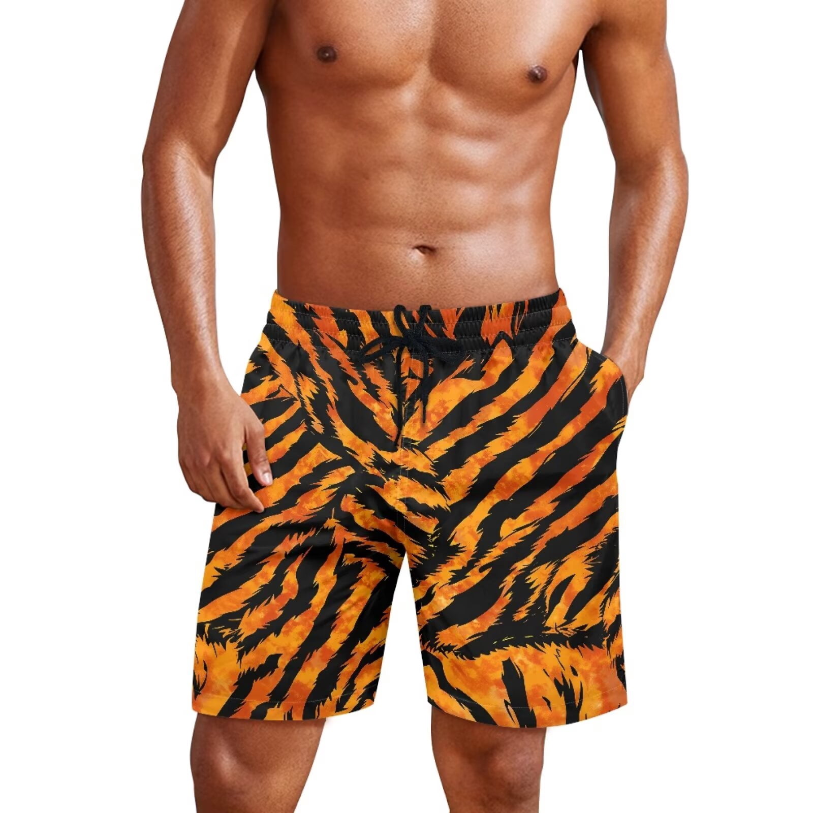 Yuyamidu Men's Swim Trunks Tiger Print Quick Dry Bathing Suit ...