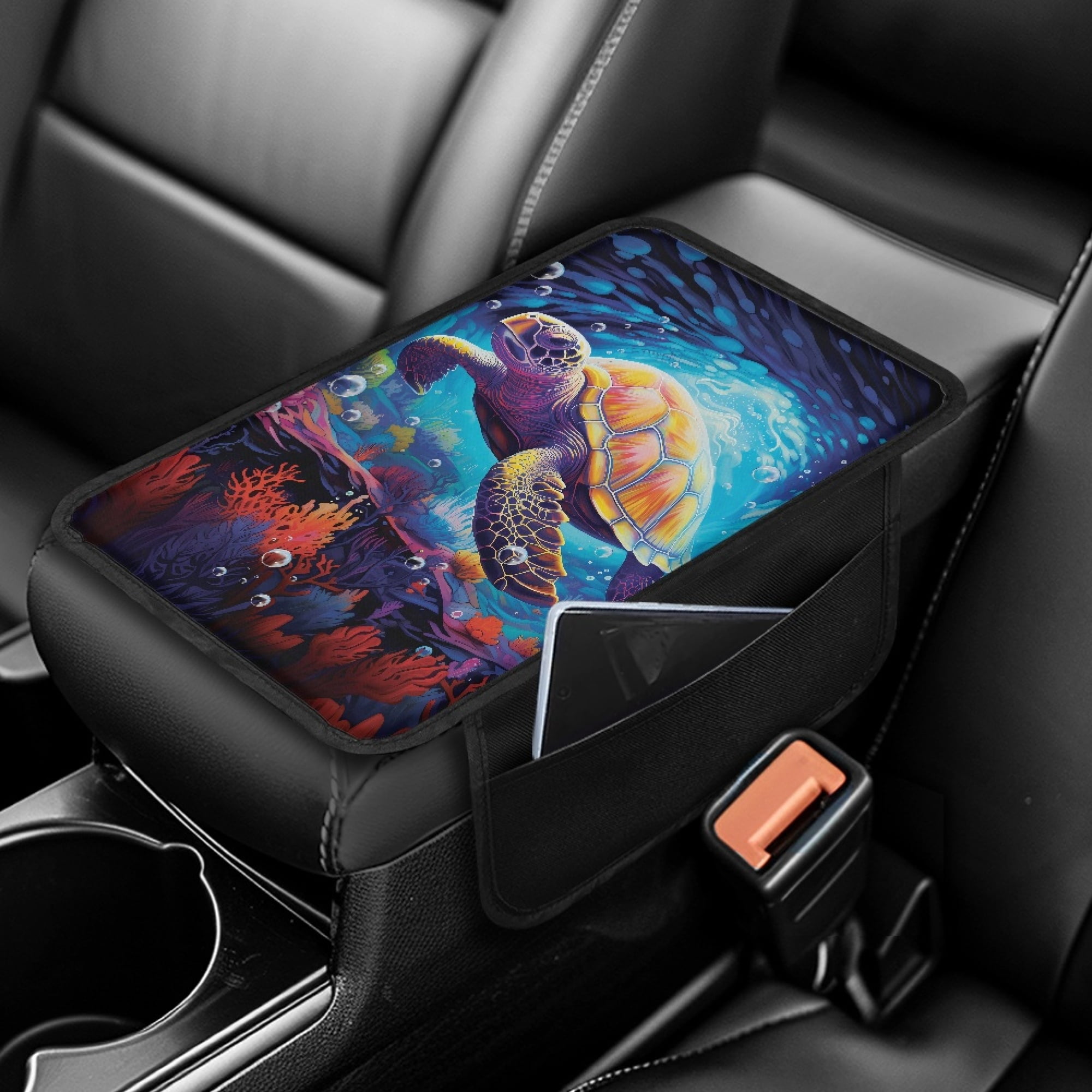 Yuyamidu Ocean Turtle Car Armrest Center Console Cover Blue Ocean ...