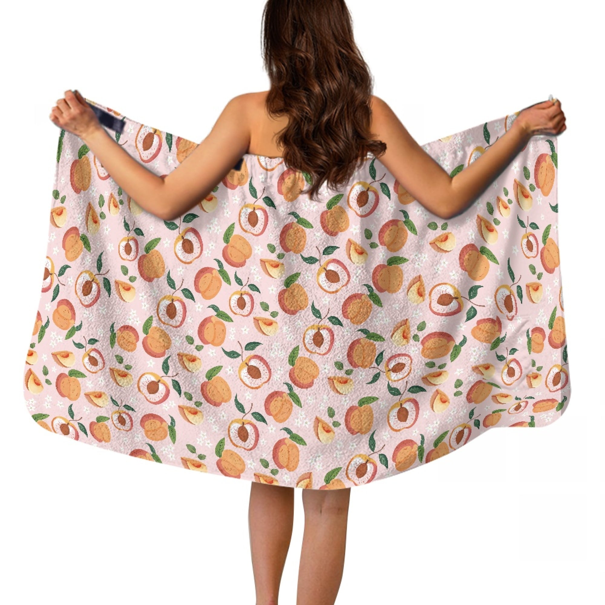 Yuyamidu Peach Towel Body Wrap for Women Fluffy Bath Wrap Towel Spa ...