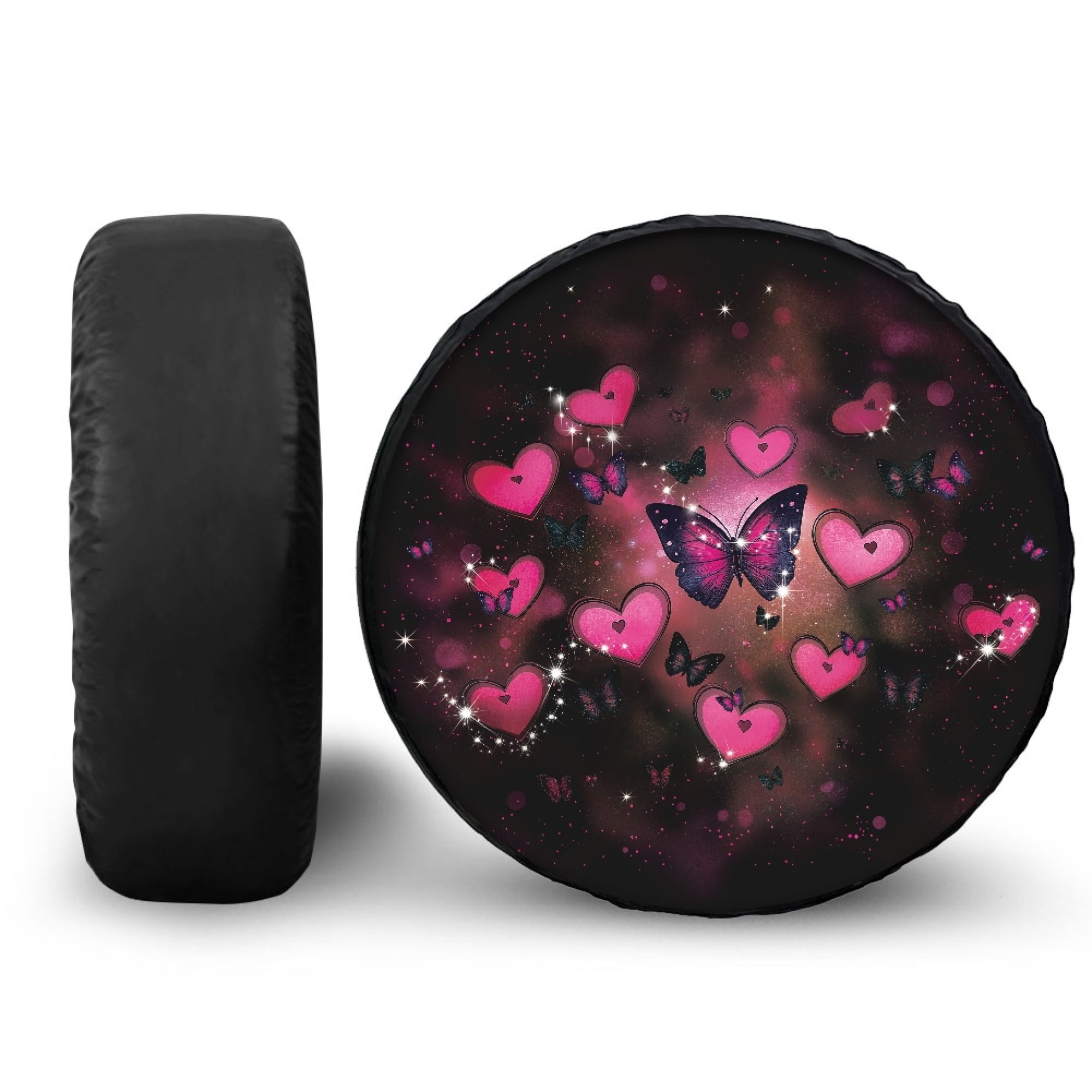 Yuyamidu Pink Heart Tire Covers Butterfly Spare Wheel Tire Cover ...