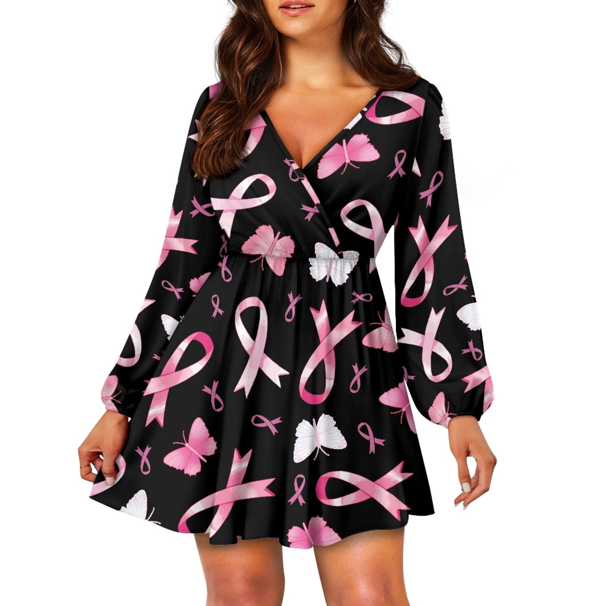 Yuyamidu Pink Ribbon Dress for Women Long Sleeve Party Dresses ...