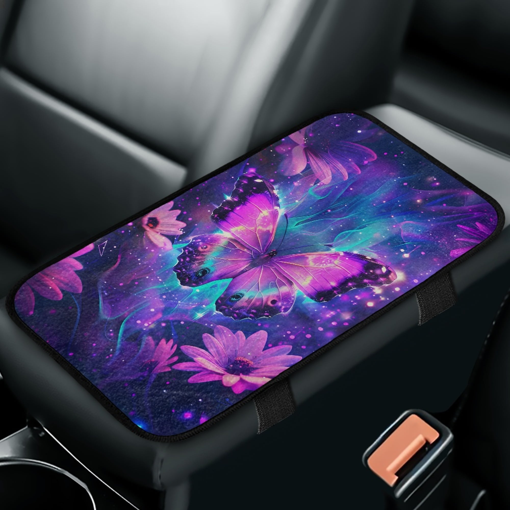Yuyamidu Purple Butterfly Car Center Console Cover Sunflower Armrest ...