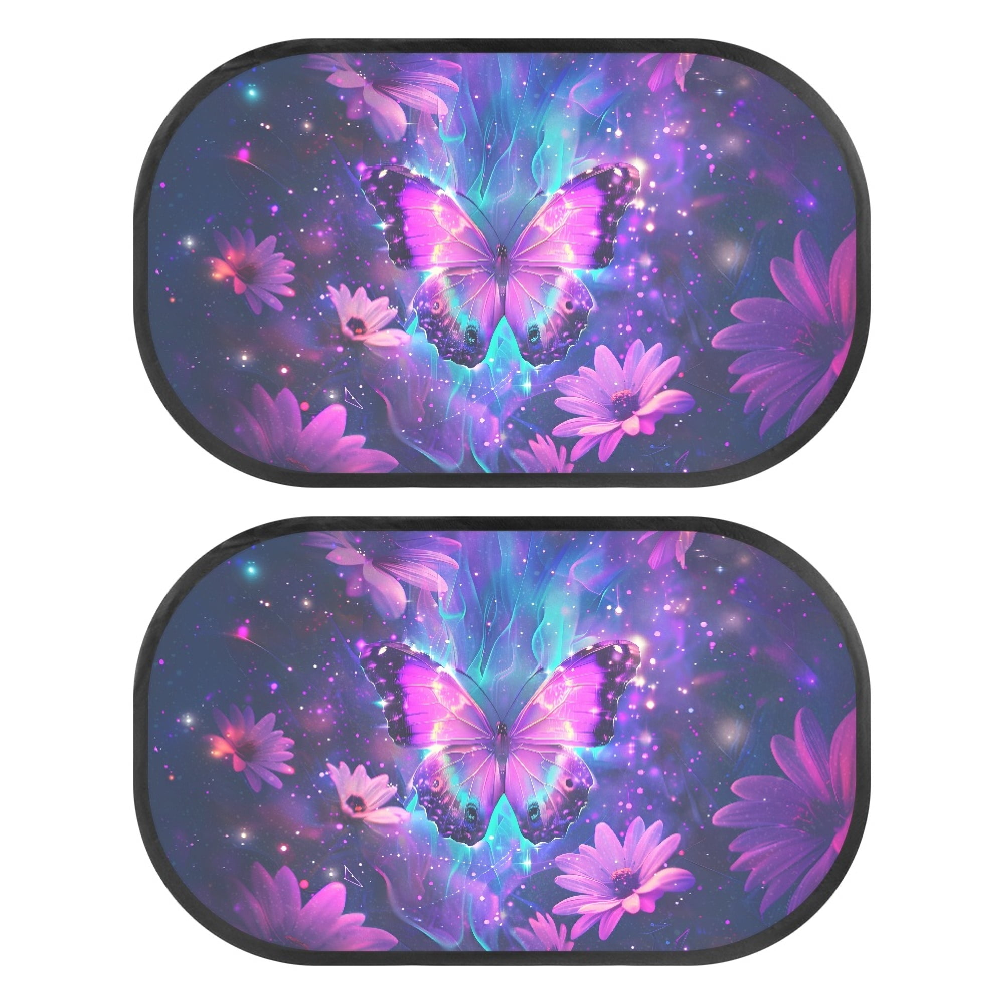 Yuyamidu Purple Butterfly Car Window Shade Sunflower Vehicle Rear ...